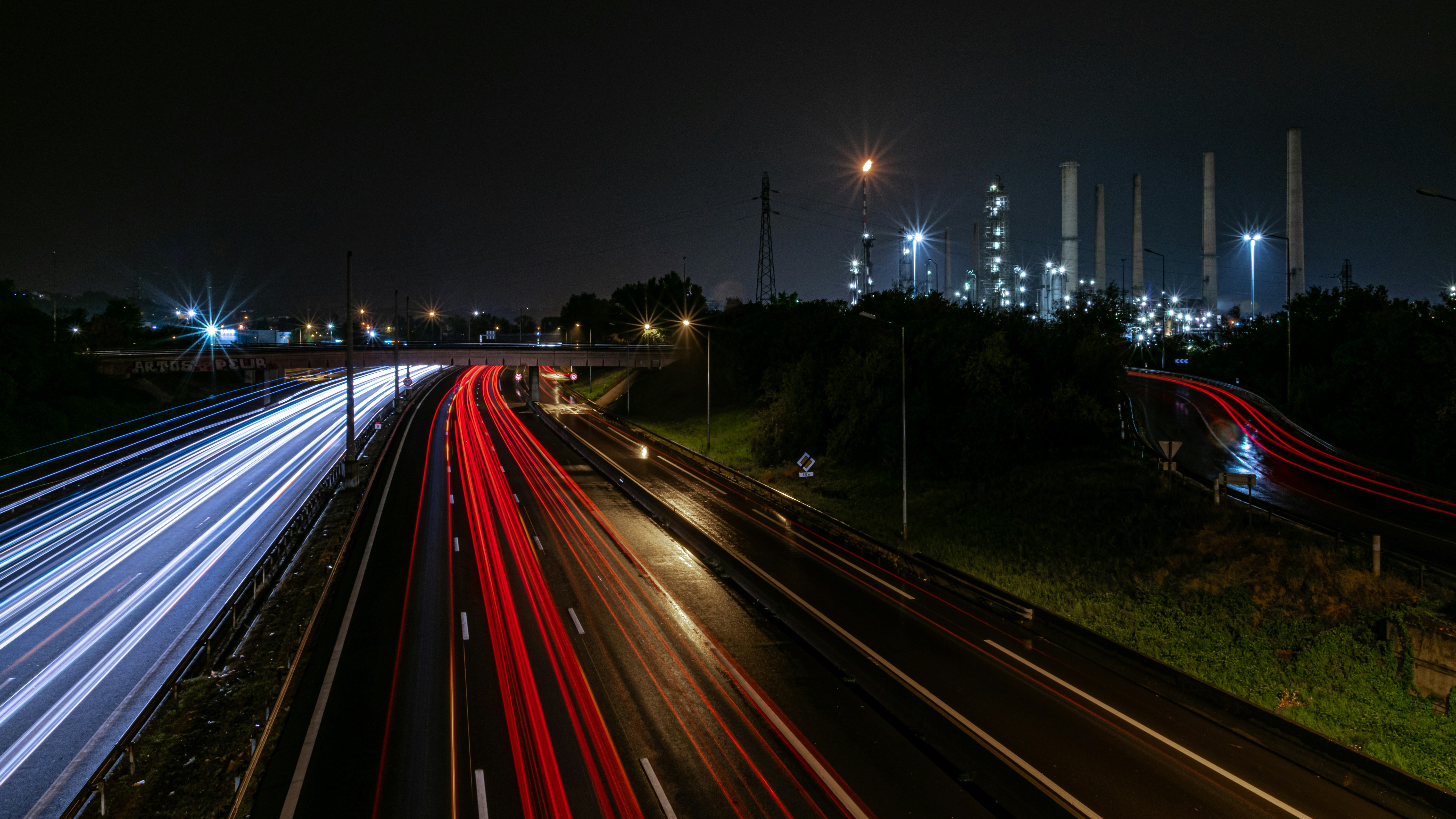 Time lapse and light streaks photography of vehicle lights on street ...