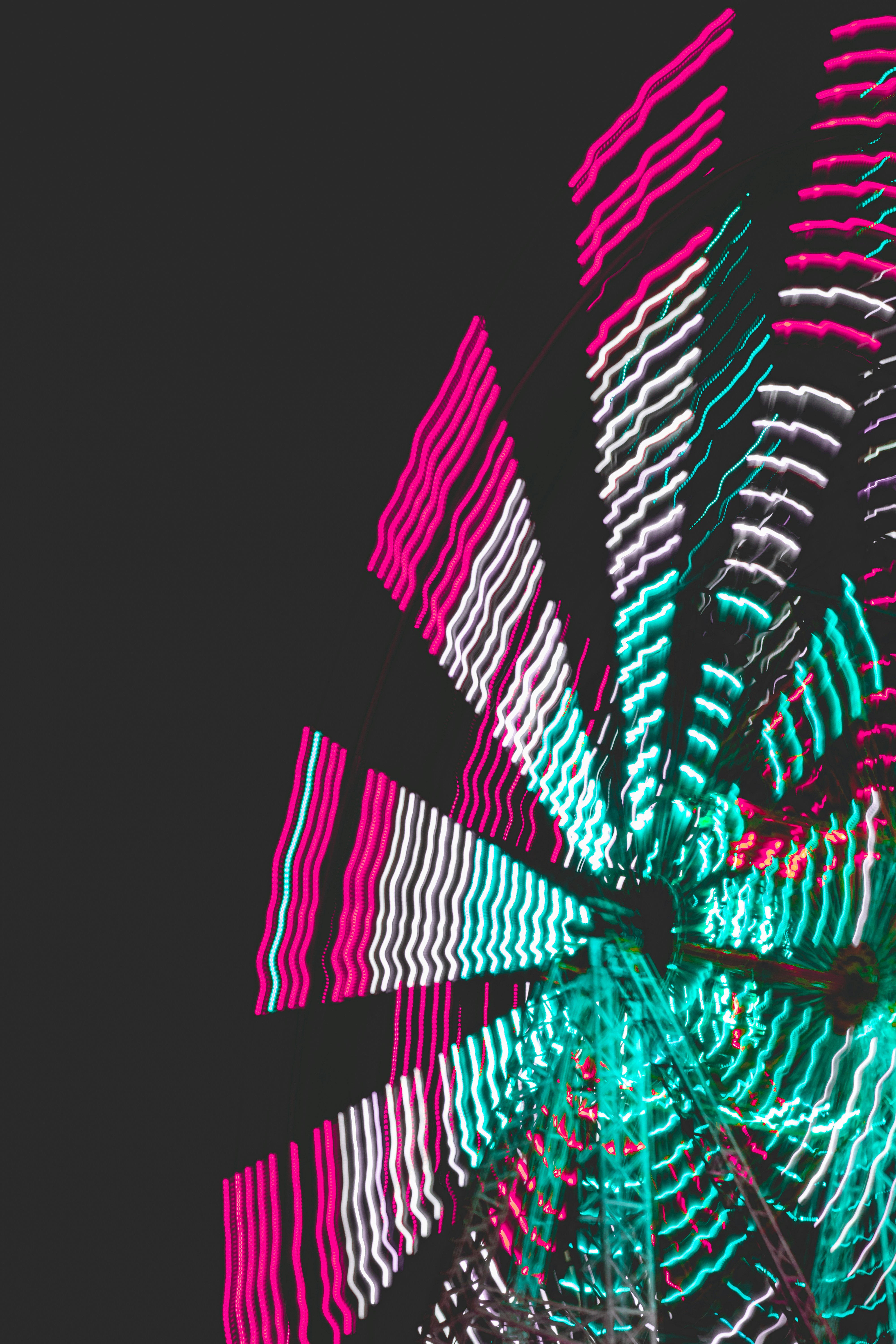 Neon Pinwheel: Concentric Light Streaks in Motion