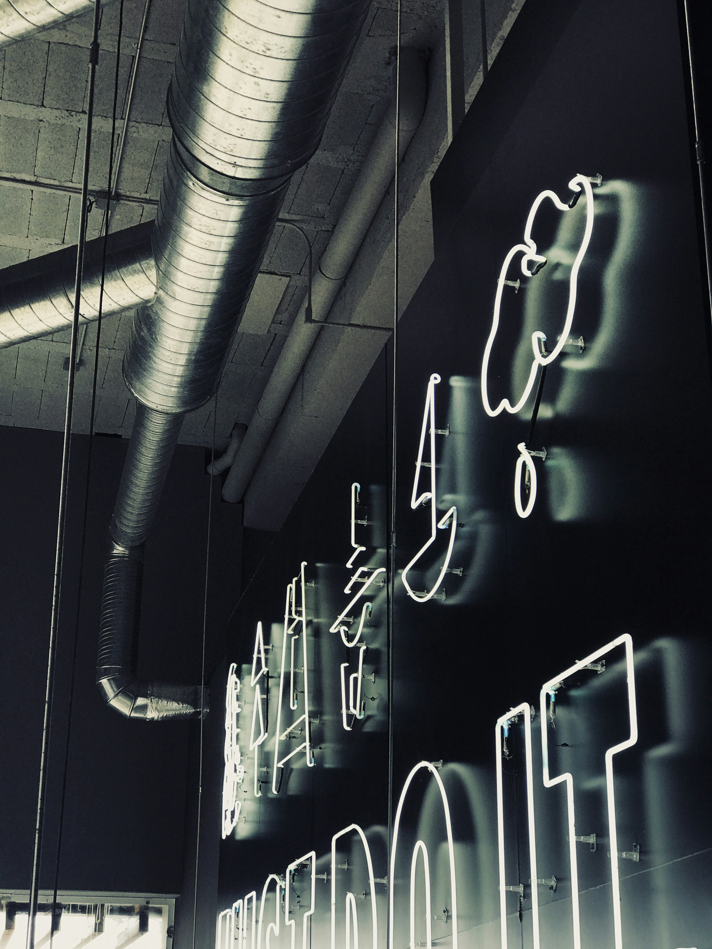 Neon Script in a Ducted Studio