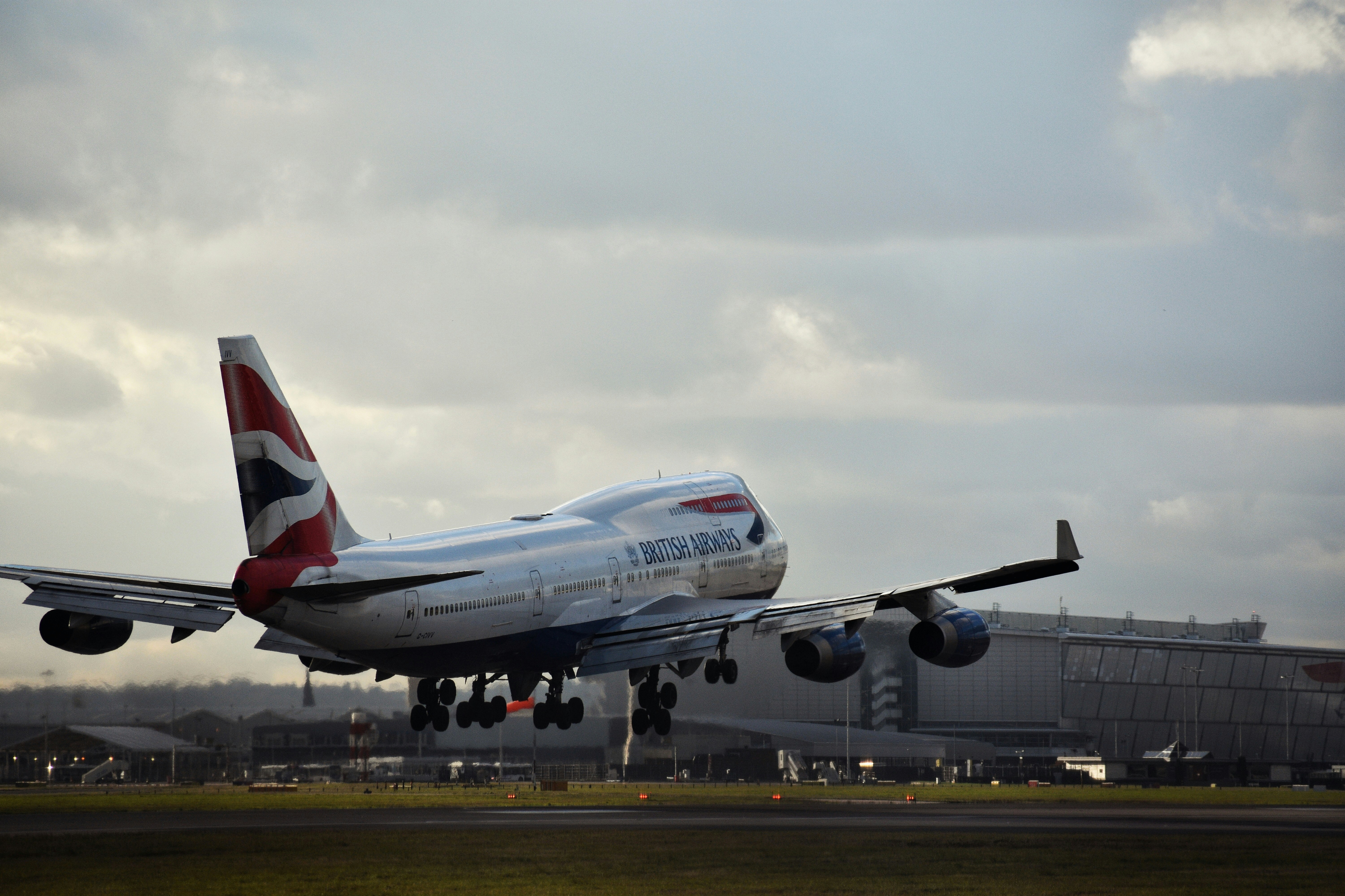 Majestic Takeoff Amidst Gathering Clouds
