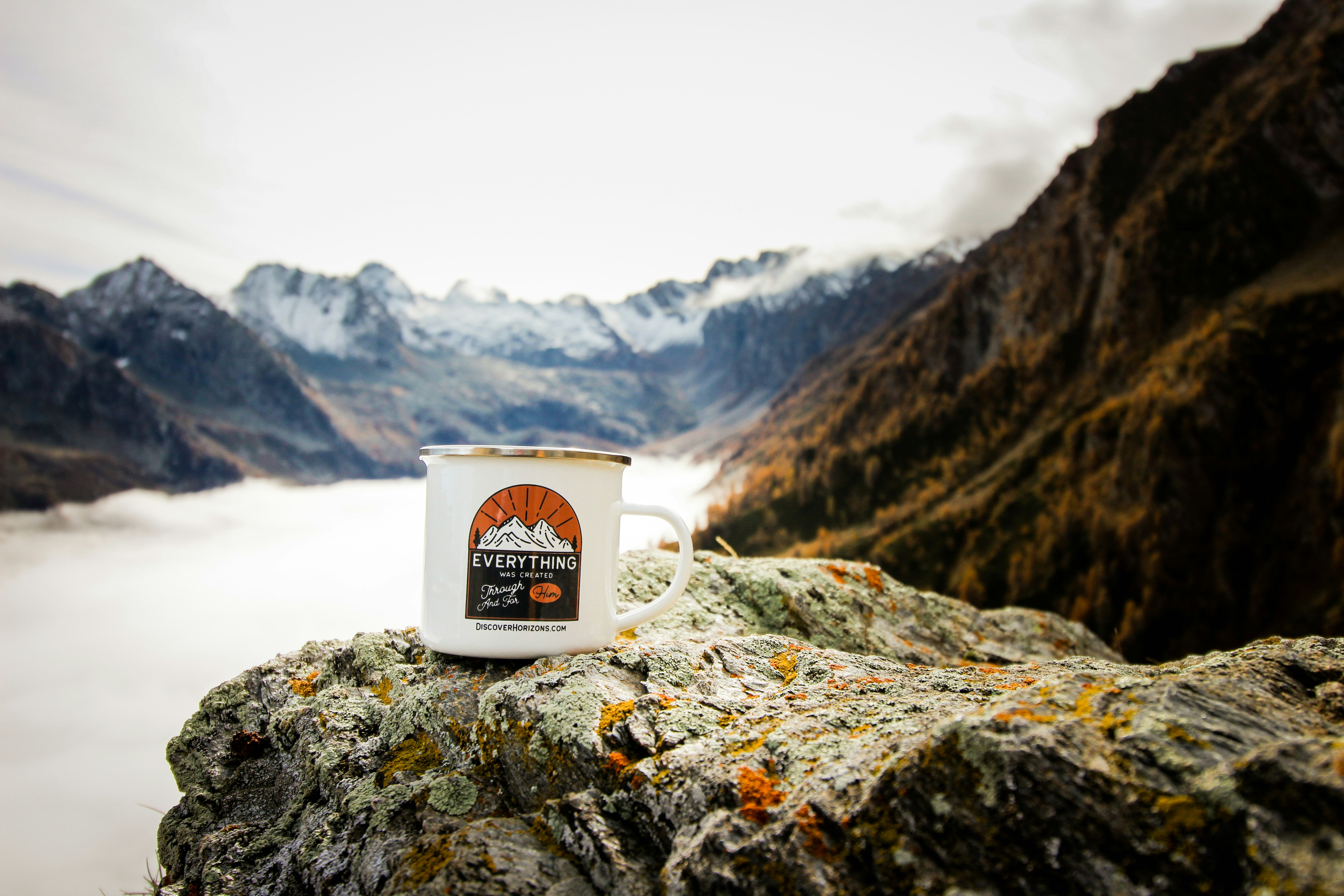 Mug on a Alpine Rim: A Quiet Moment Above the Fjord