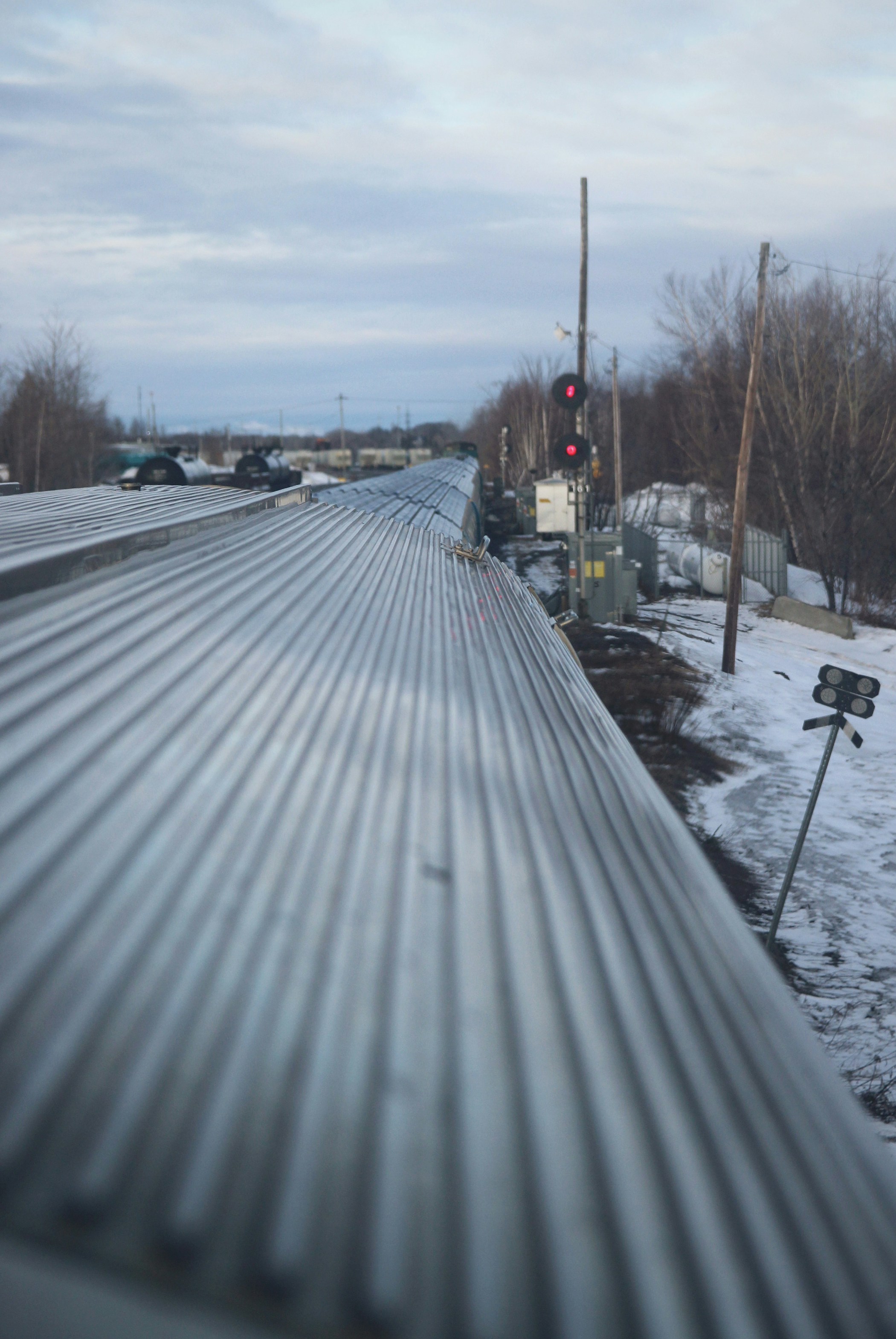 Ribbed Steel Ridge: Evening Tracks over Snow