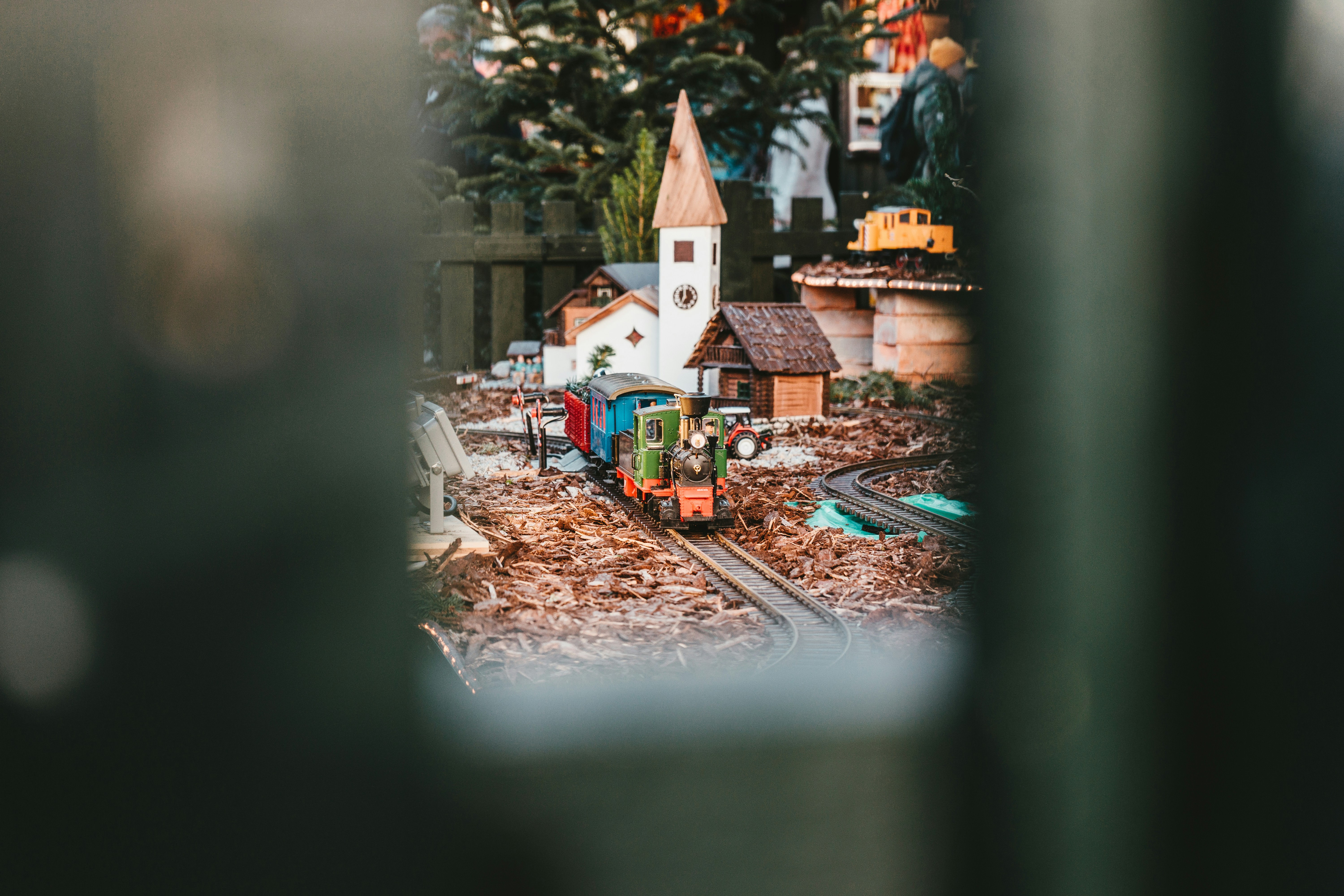 Miniature Trainyard Through a Narrow View
