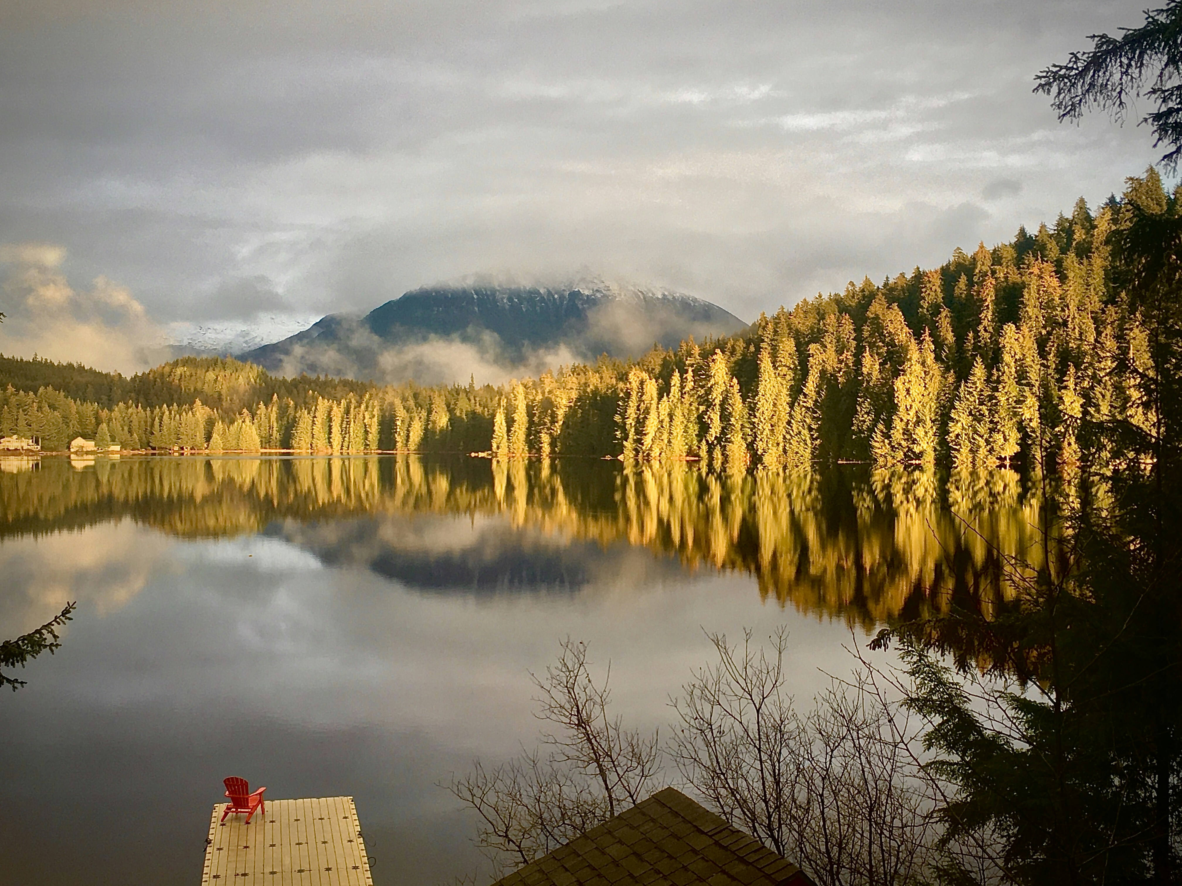Golden Reflections on Auke Lake