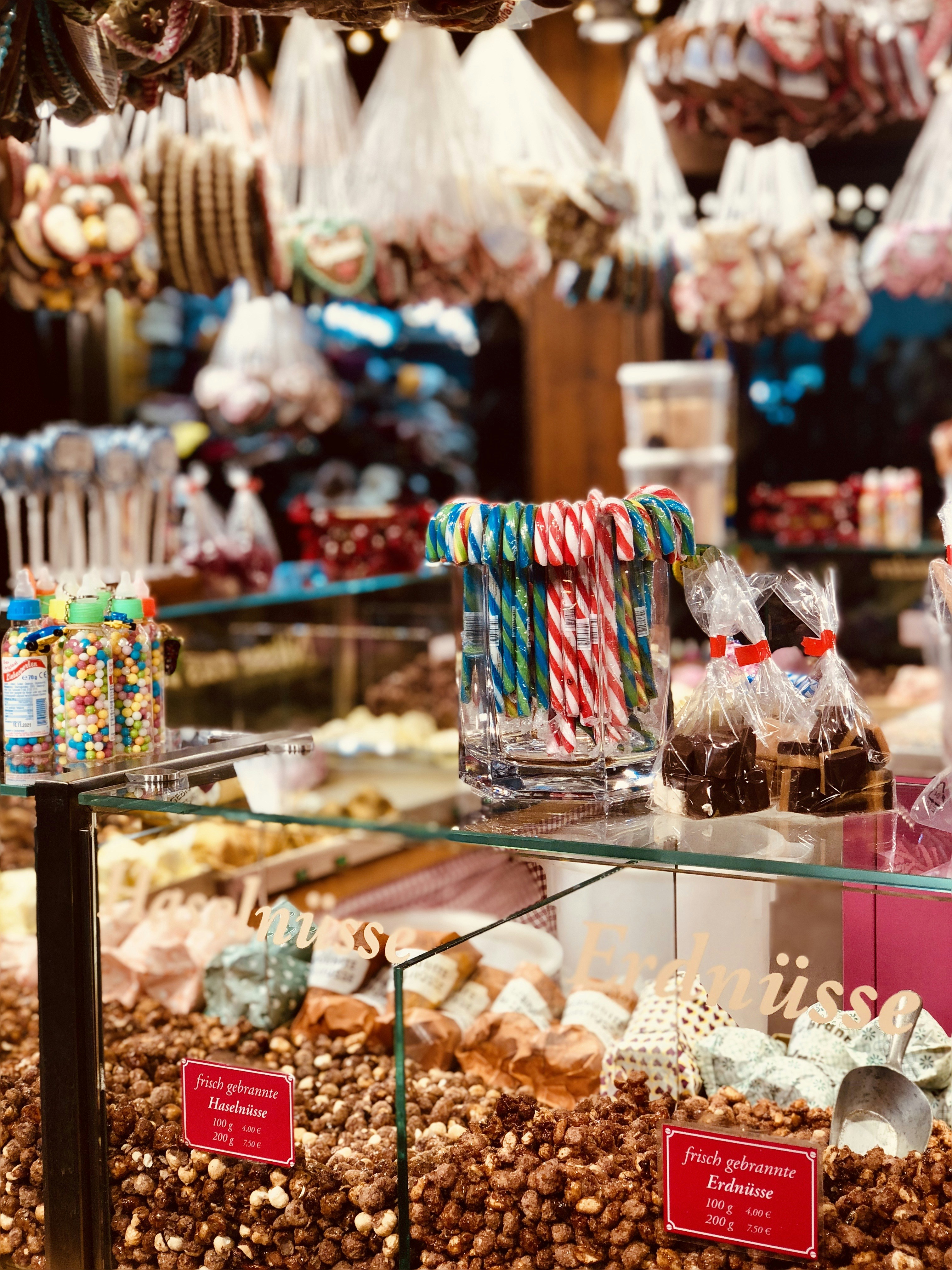 Candy Canes and Confections: A Glimpse into a Festive Candy Shop Display
