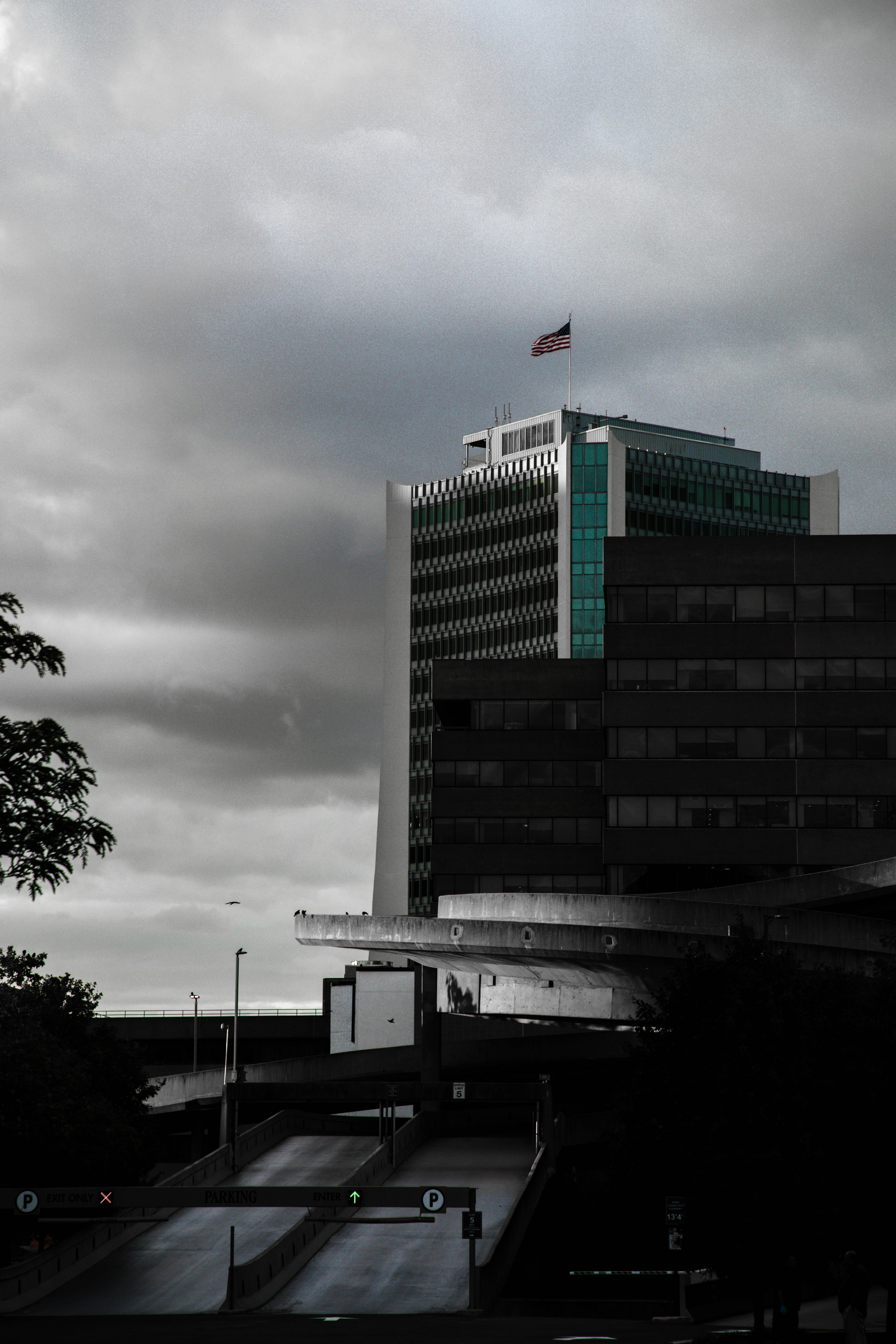 Greyscale photo of high-rise building photo – Free Office building ...