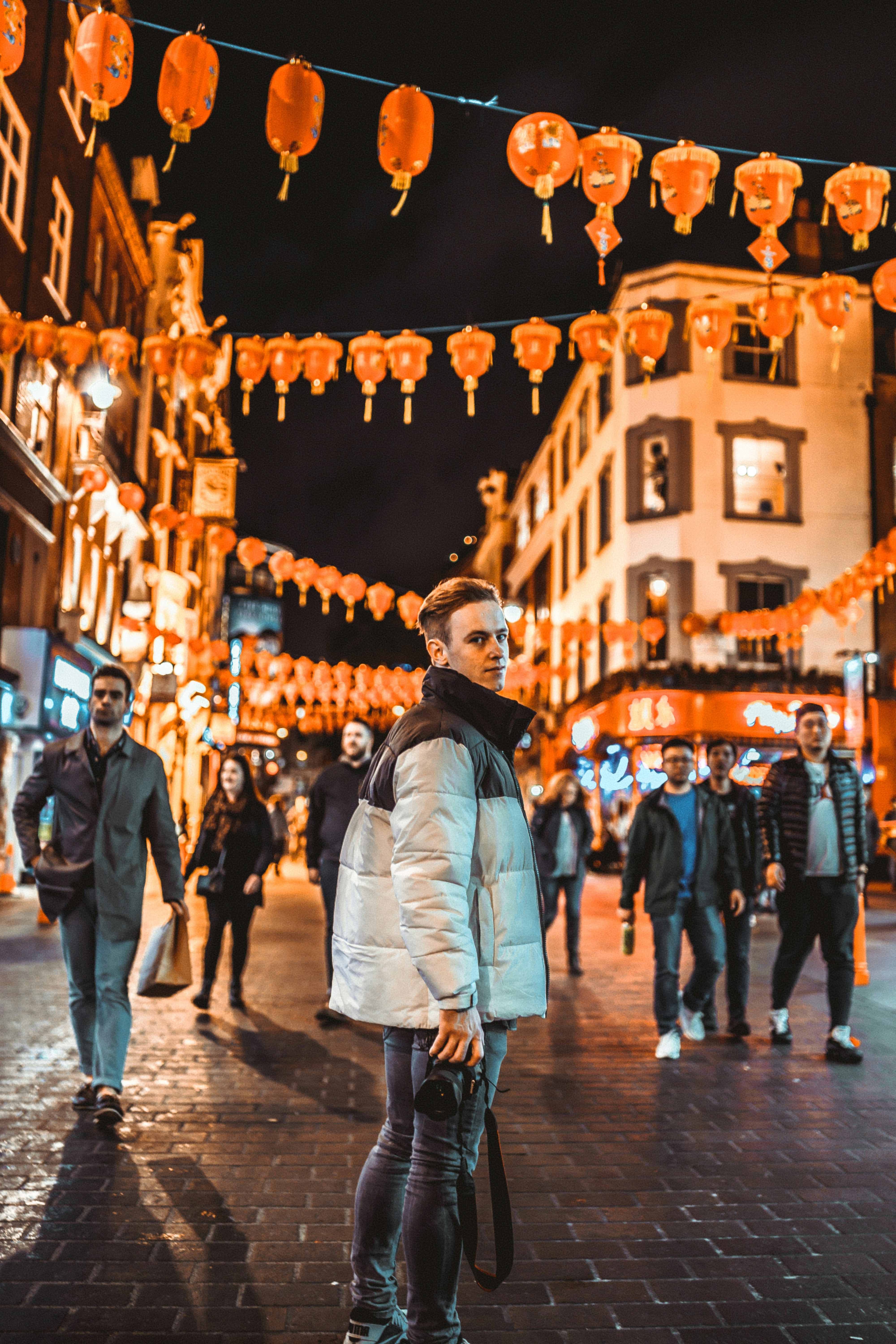 Neon Night in the Lantern Alley