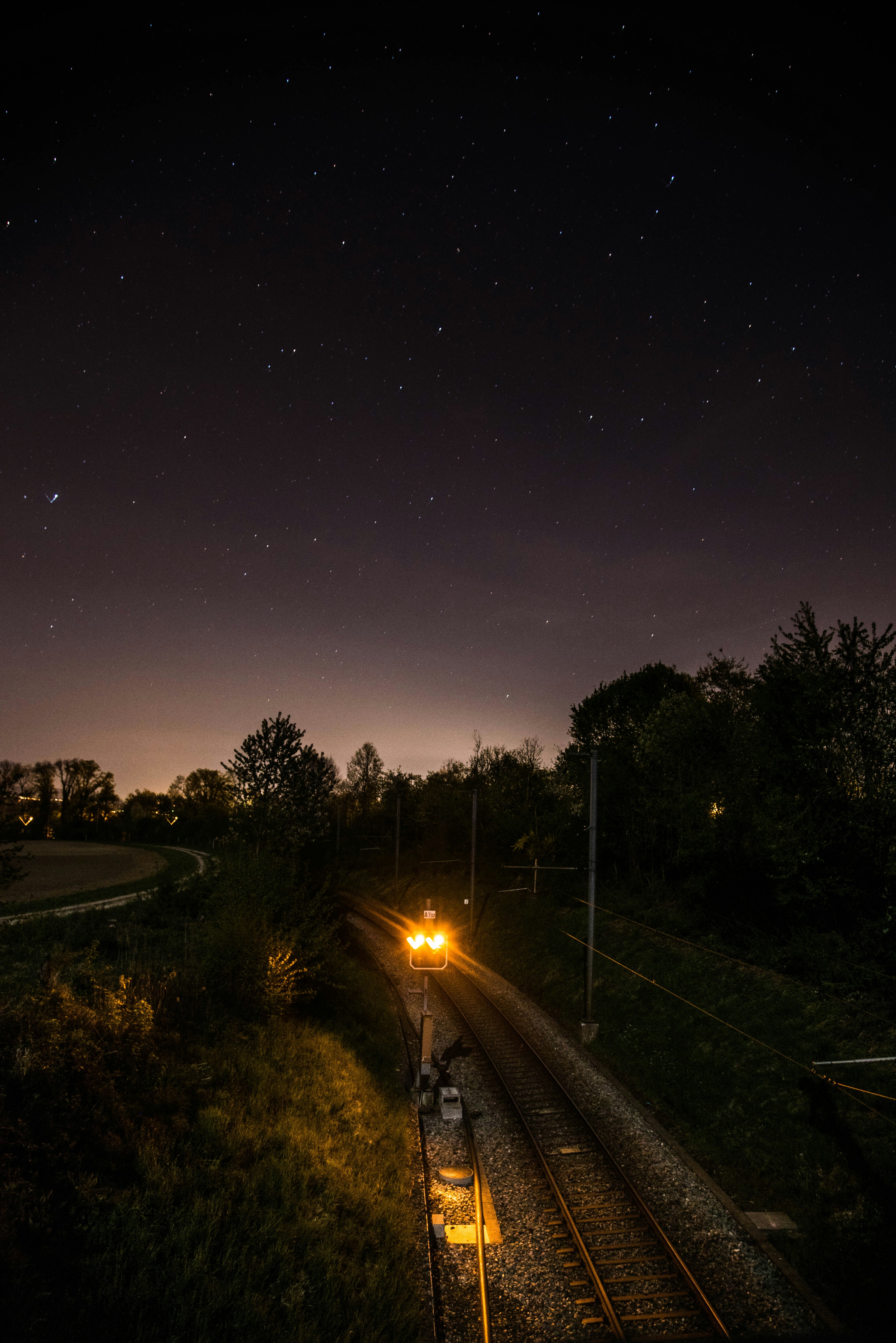 Night Freight Under a Starry Sky