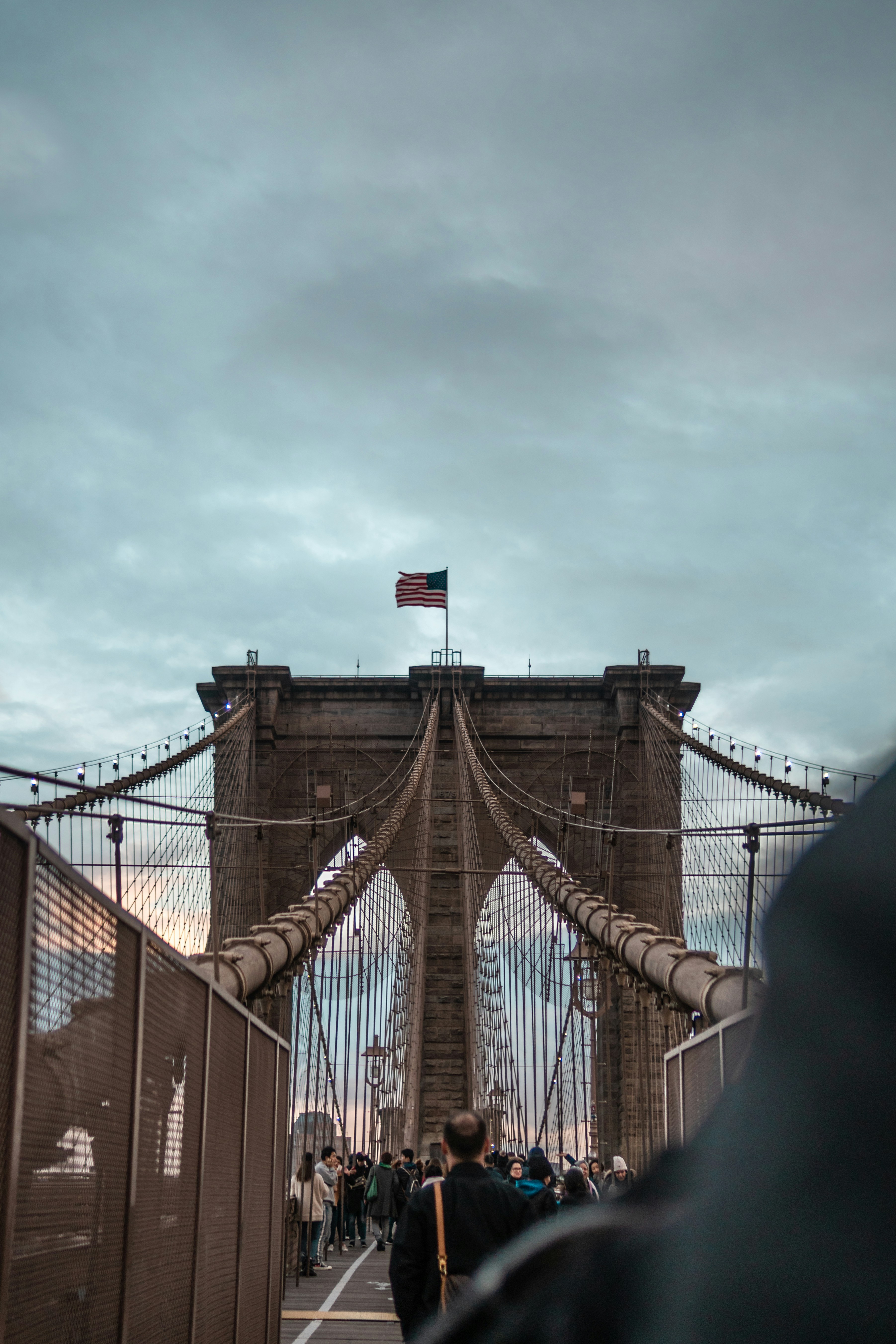 People walking on bridge during daytime photo – Free Brooklyn bridge ...