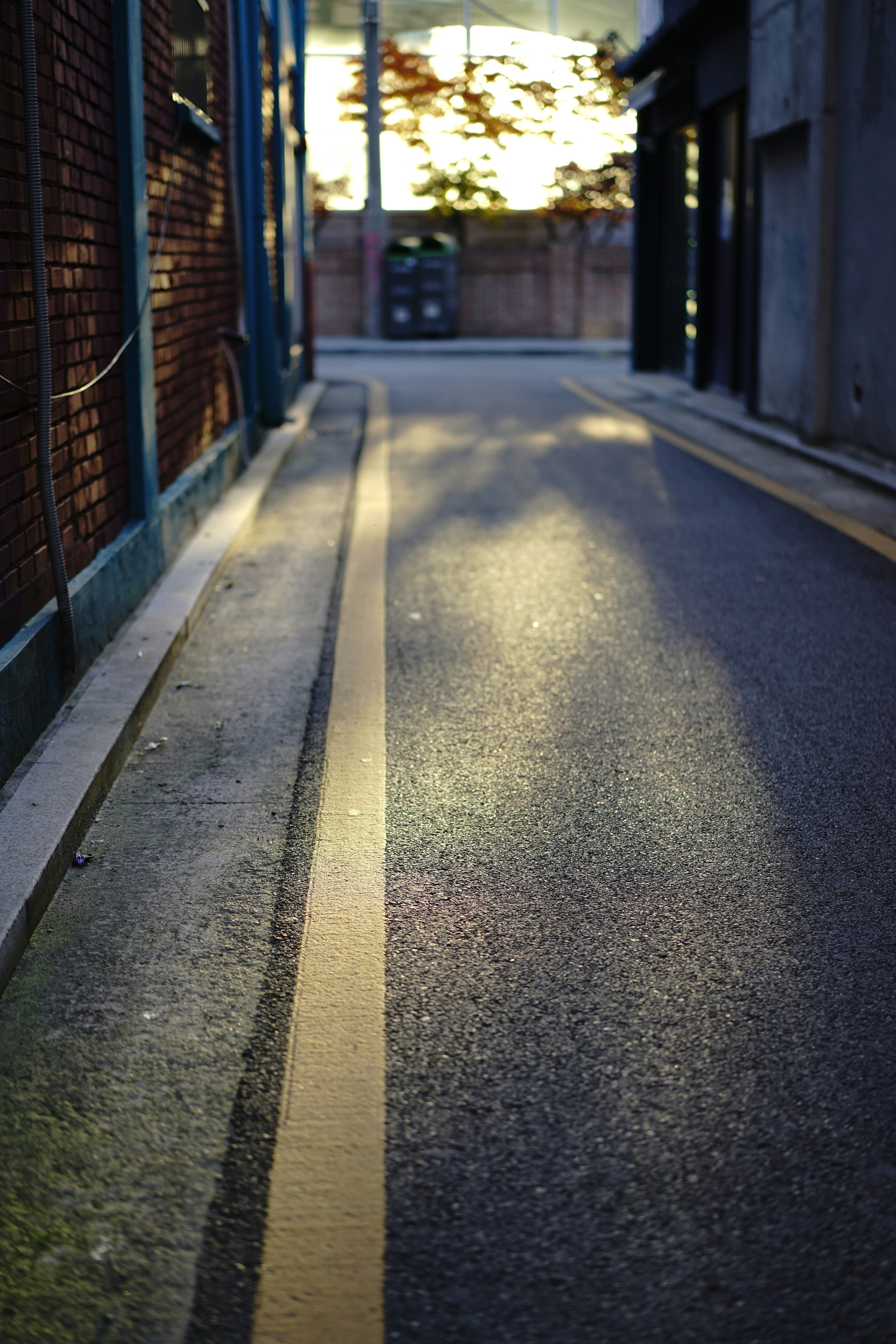 Glow at the Alley's End: Sunset Veil Over a Narrow Path