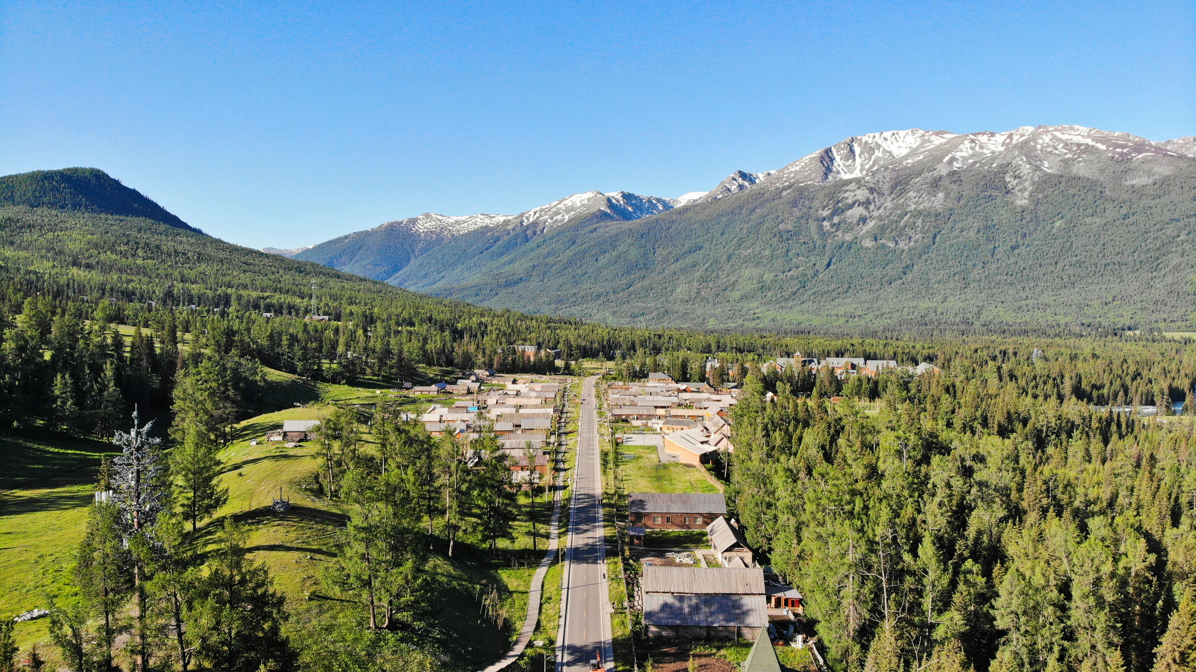 Serene Mountain Horizon Over Verdant Valley