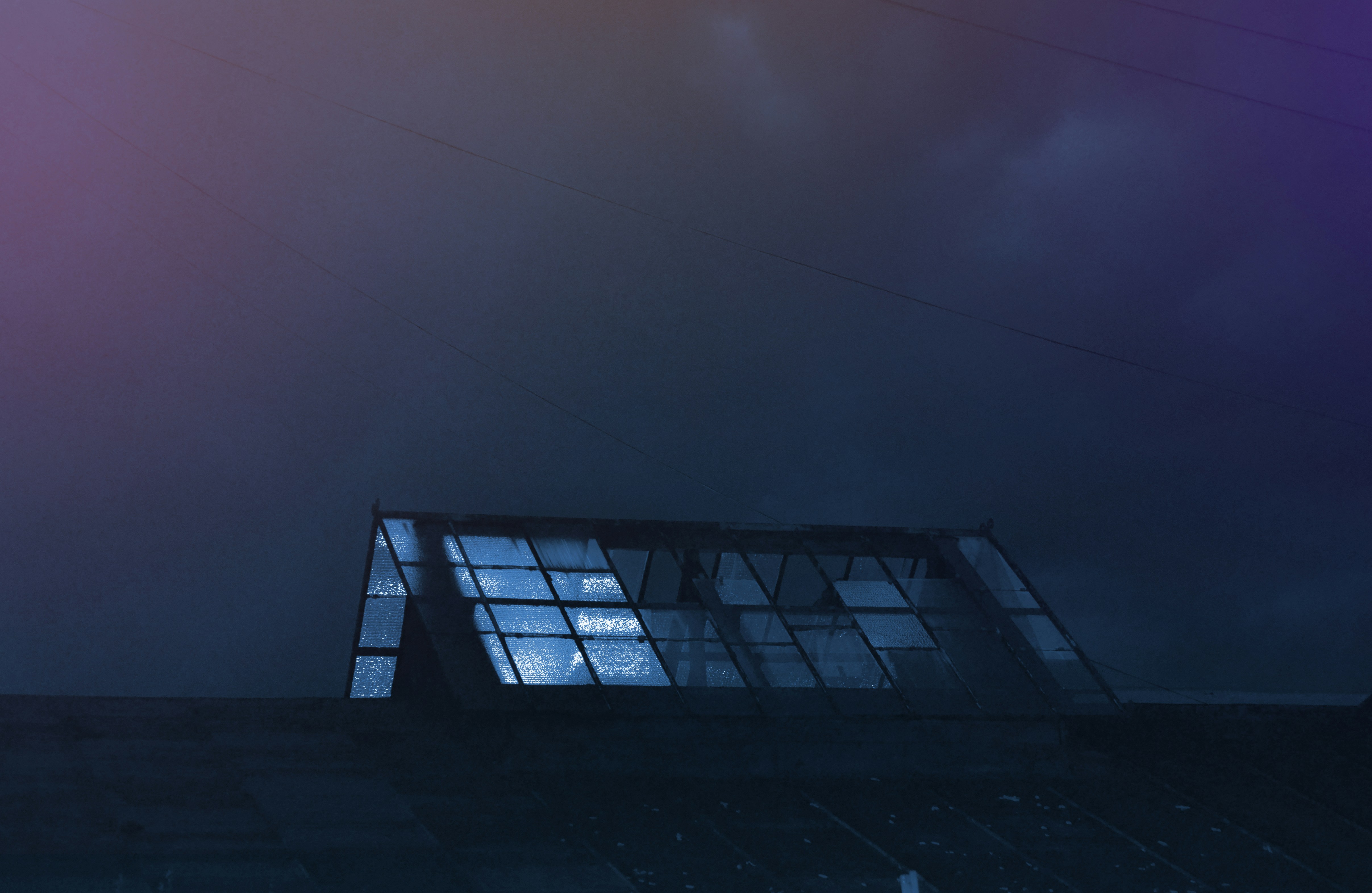 Twilight Skylight on a Sloped Roof: A Quiet Blue Glow