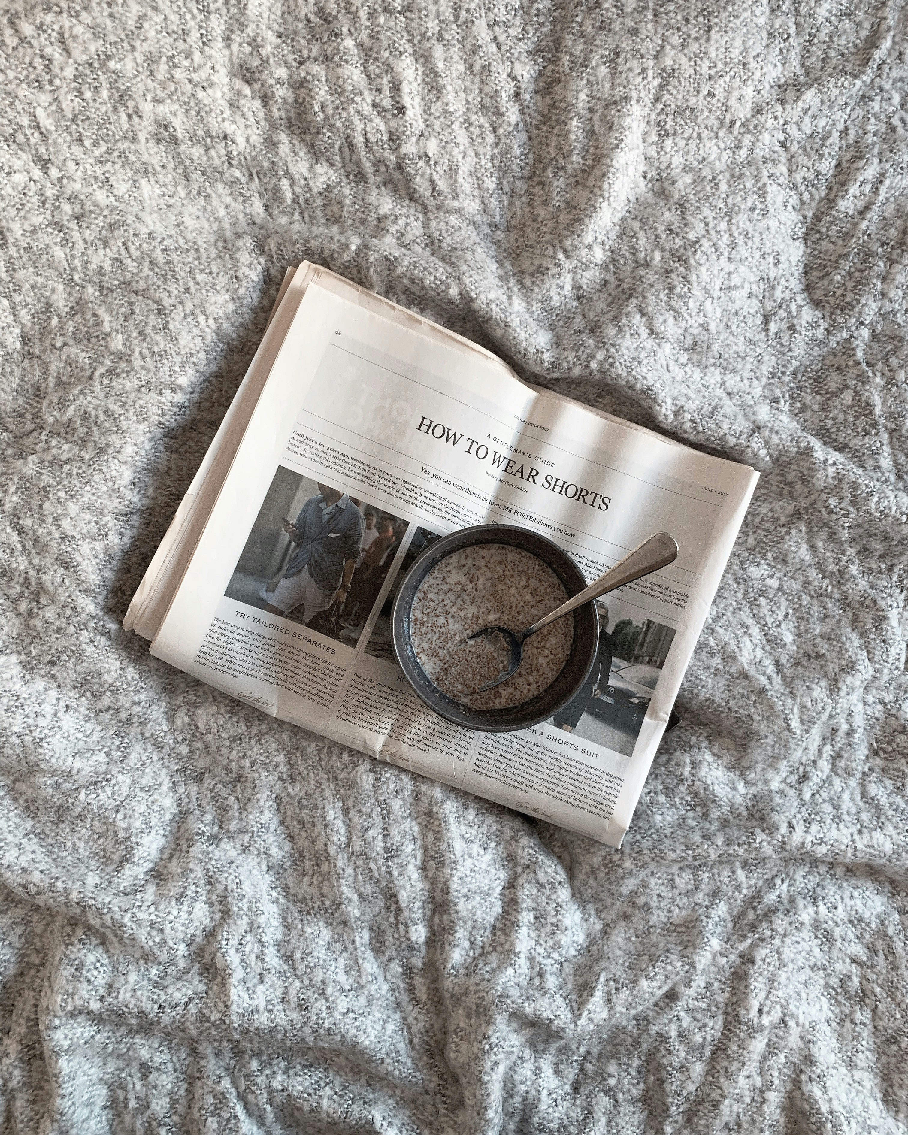 Oats on Newsprint: a Quiet Morning Still Life