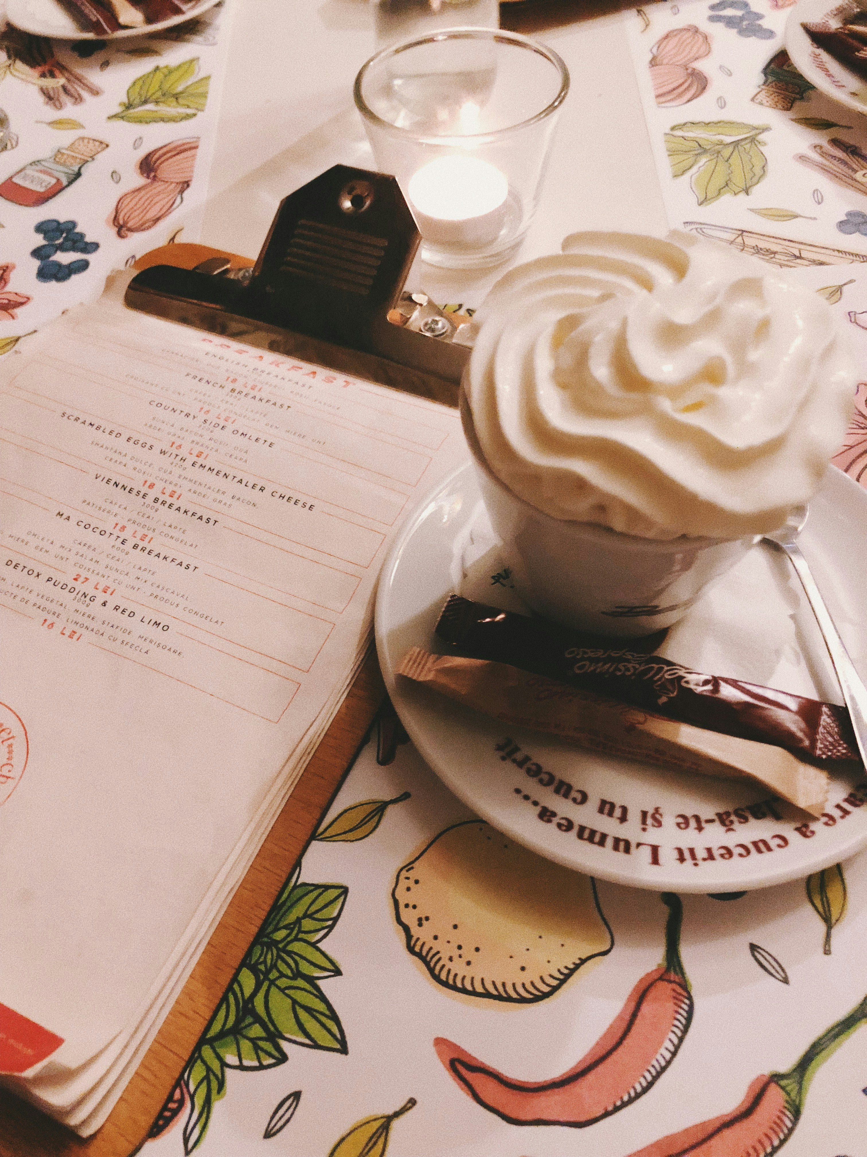 Cream Crown and Retro Lens: A Café Moment