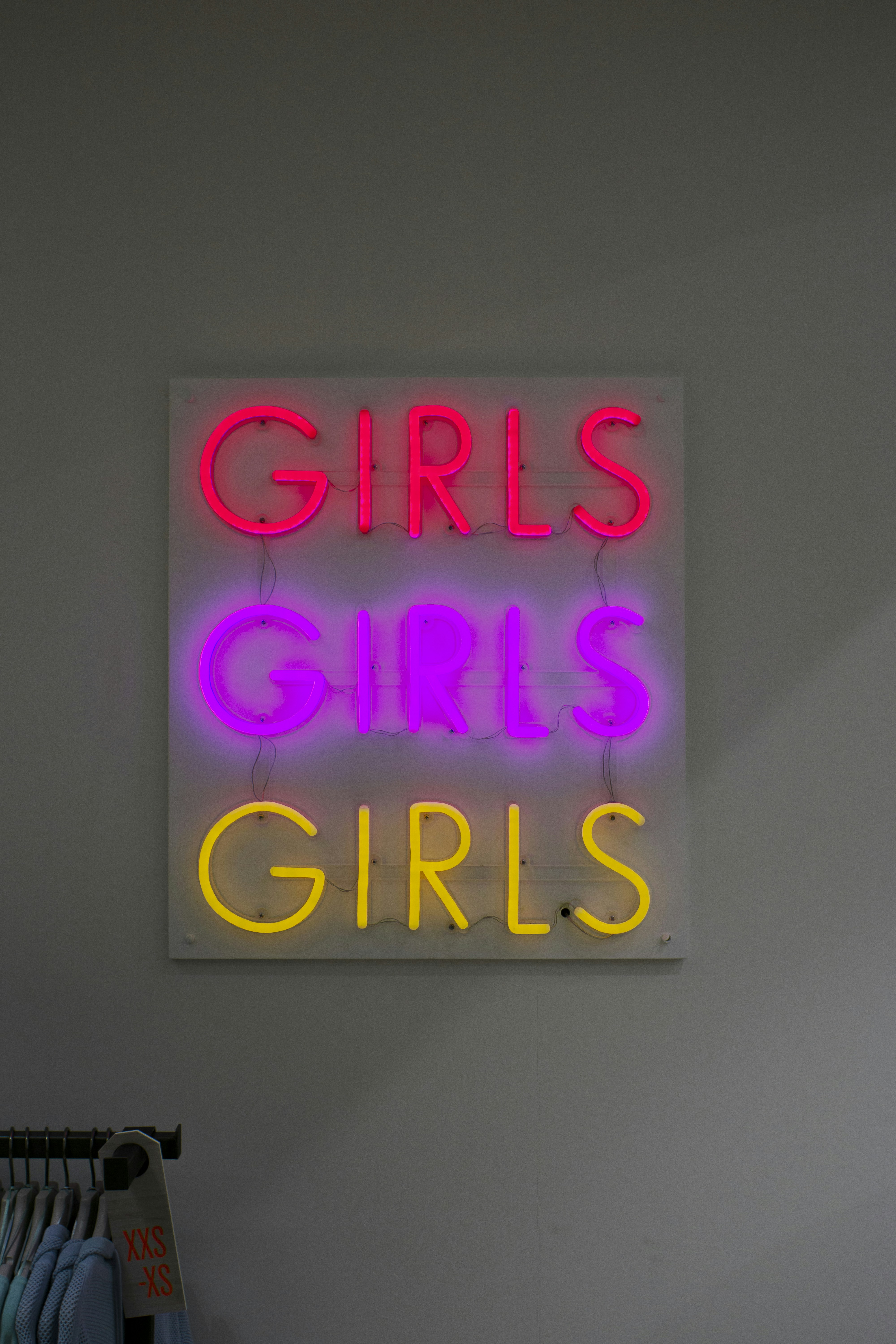 Pink, red, and yellow GIRLS LED signage photo – Free Light Image on ...