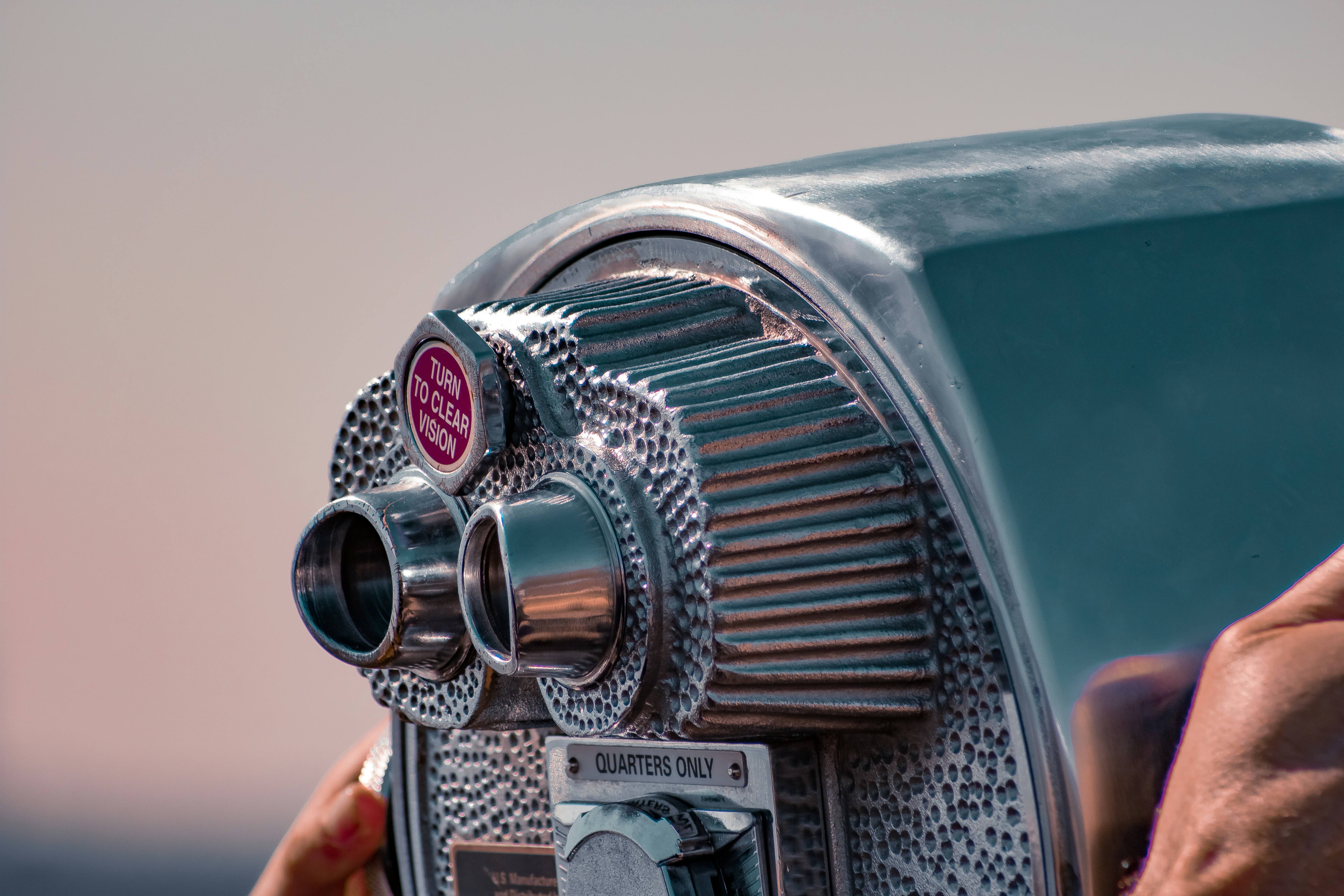 Coin-Operated Lookout: Vintage Viewer in a Soft-Backlit Moment