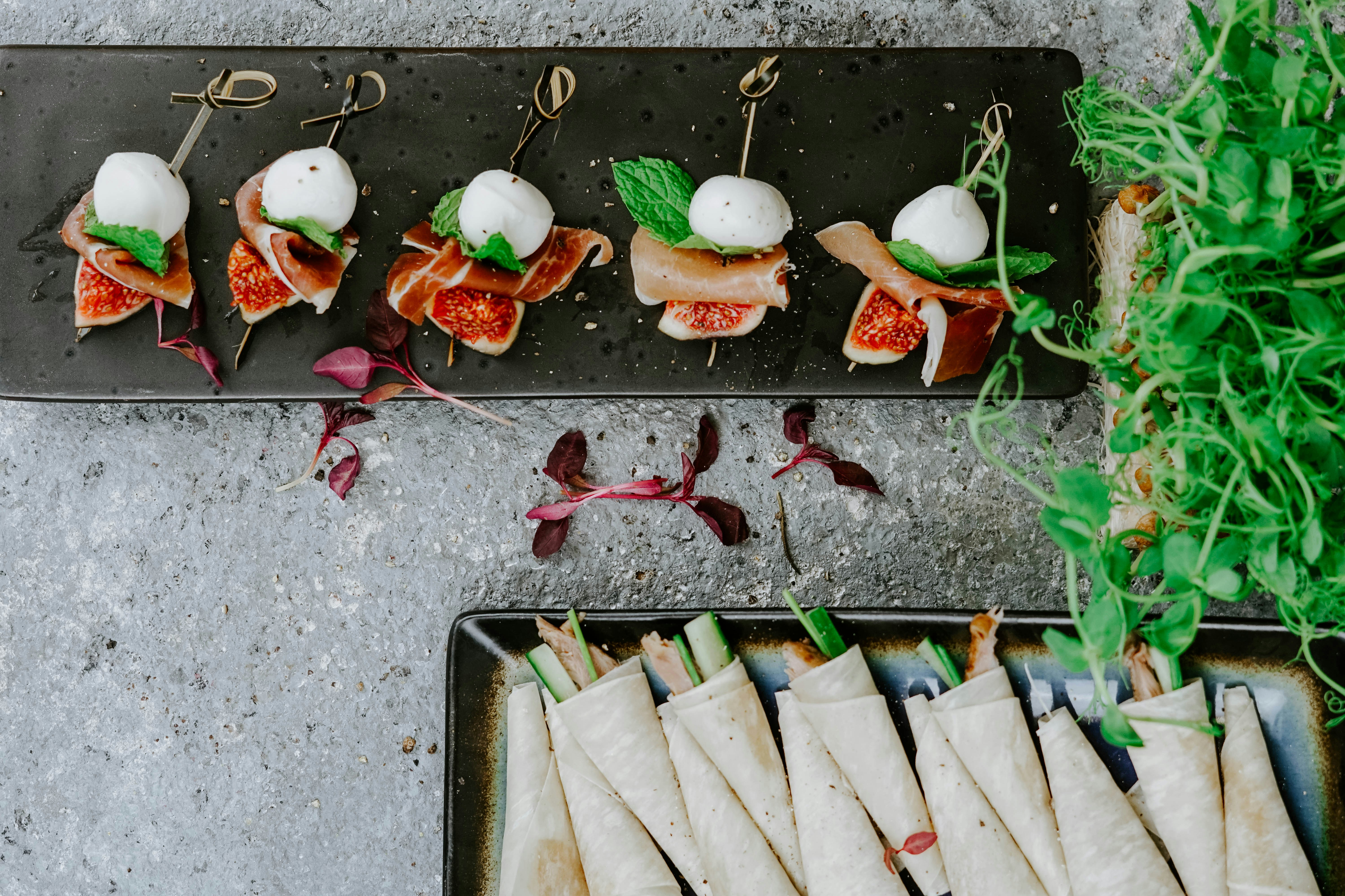 A plate of appetizers with meat and vegetables photo – Free Food Image ...