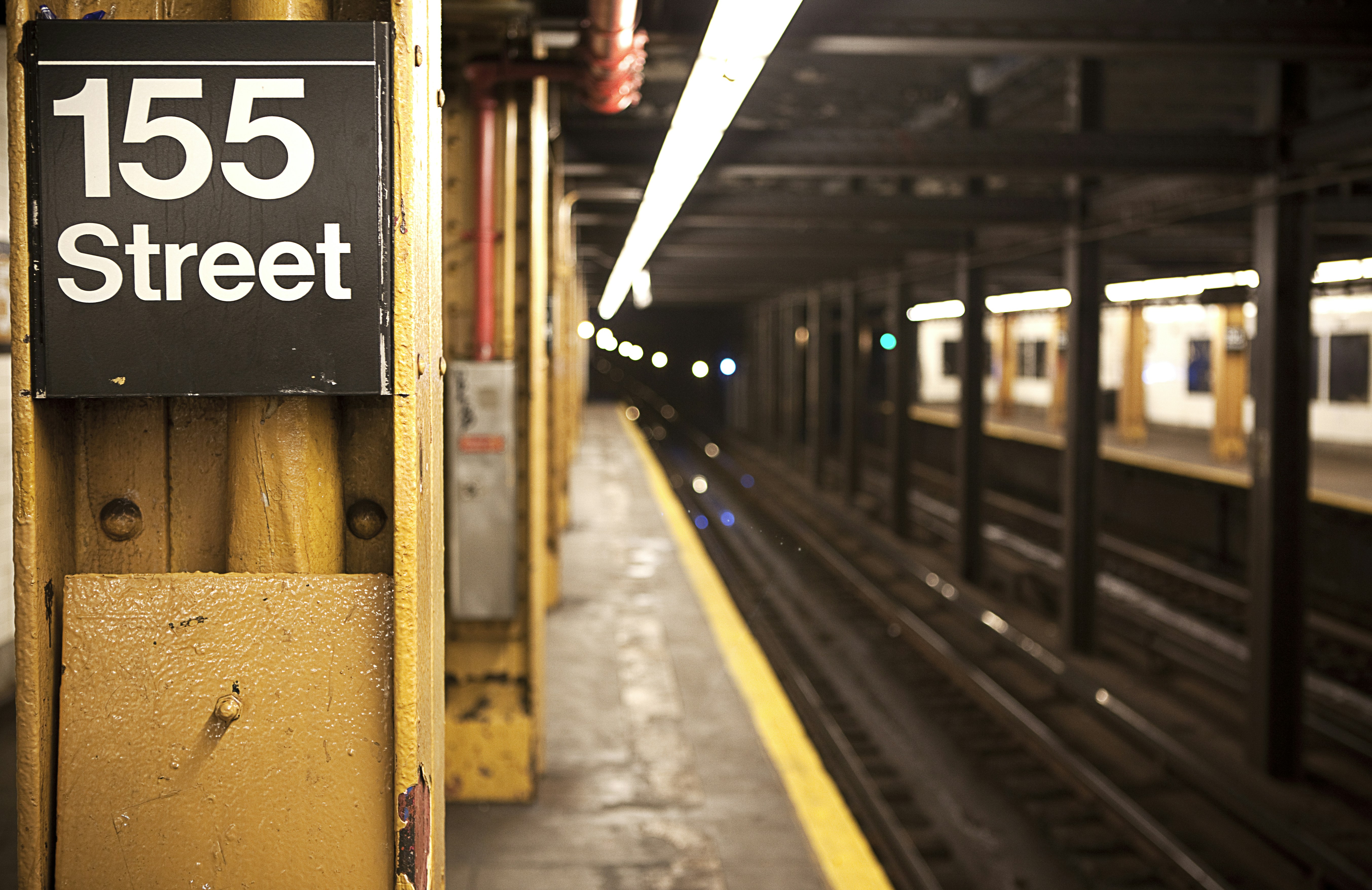 Train station with 155 Street signage photo – Free New york Image on ...