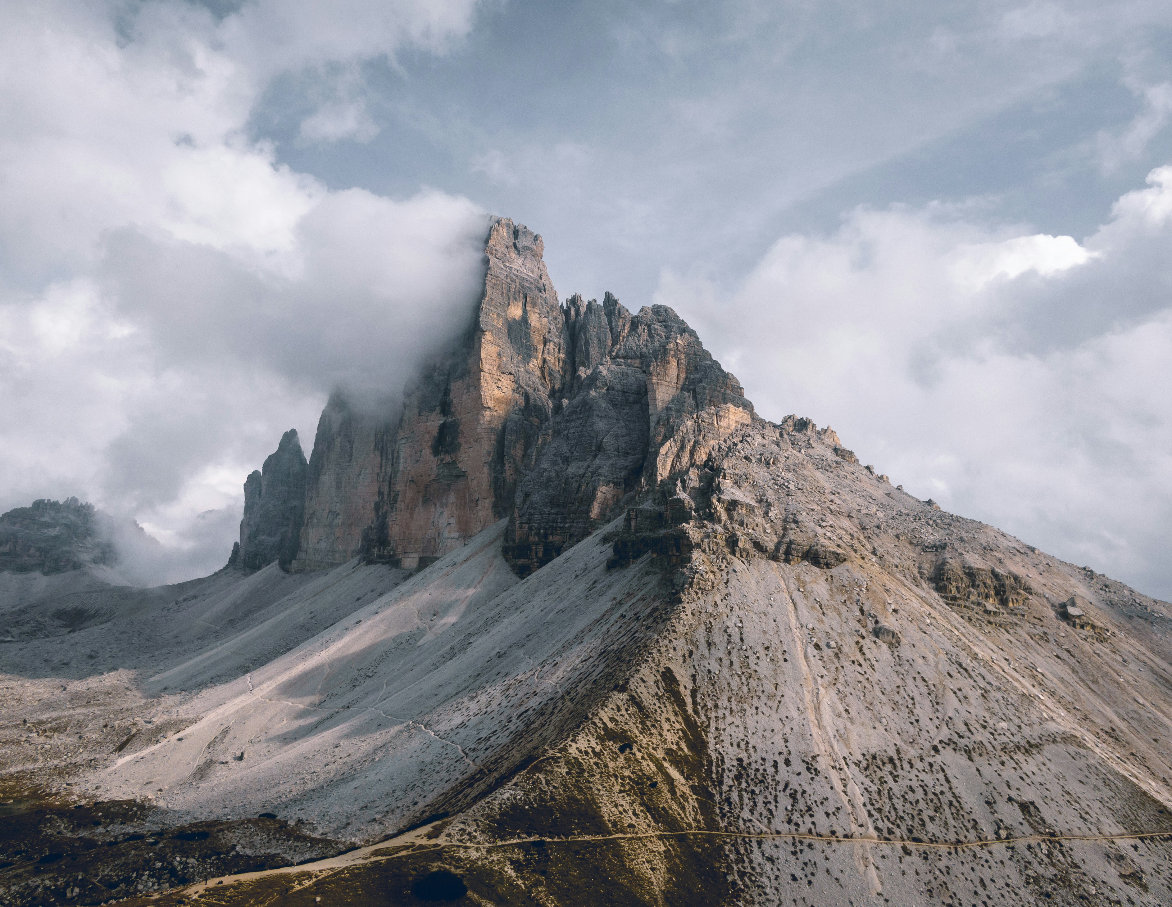 Field and mountain view under white and blue sky photo – Free Nature ...