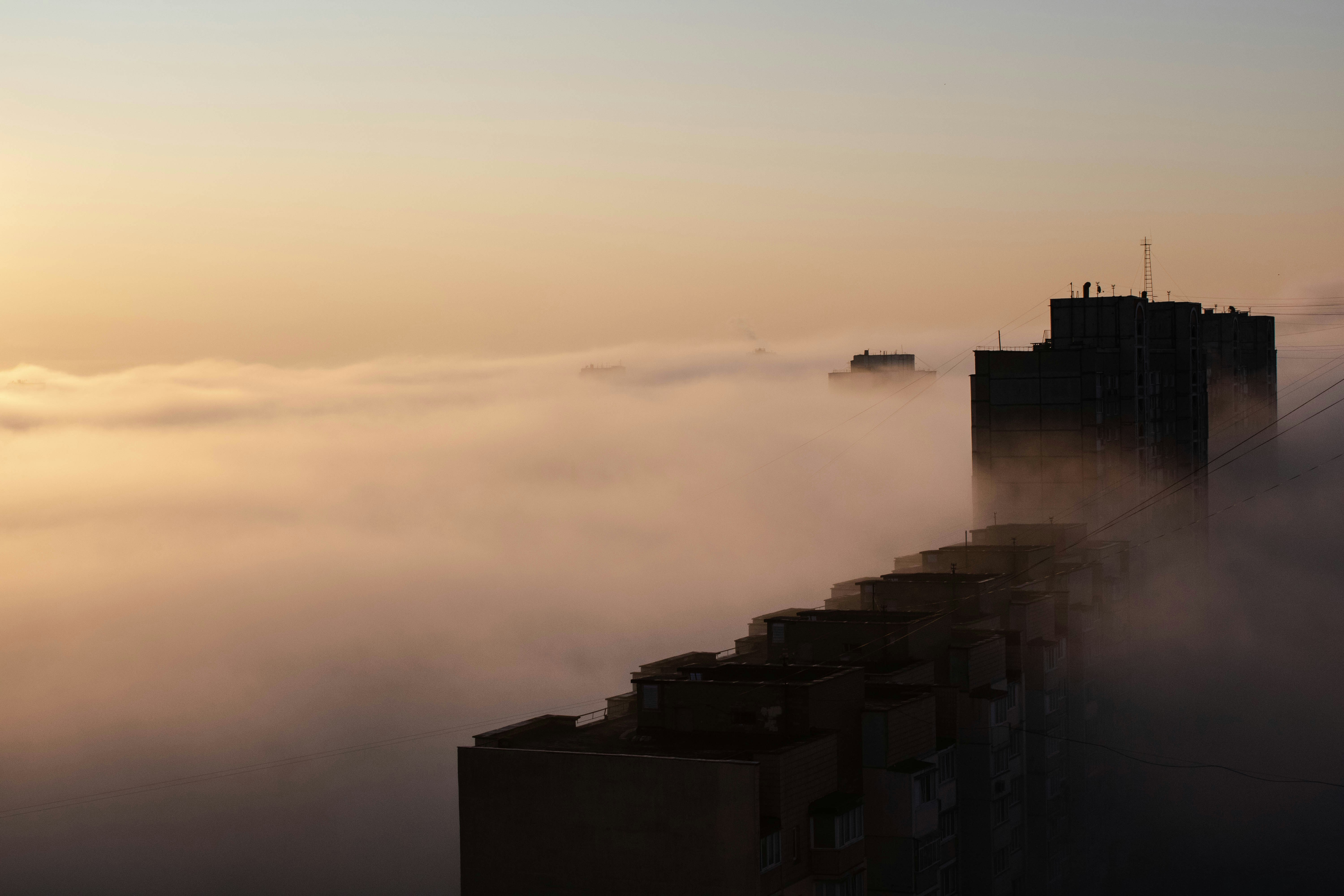 grey castle during foggy day