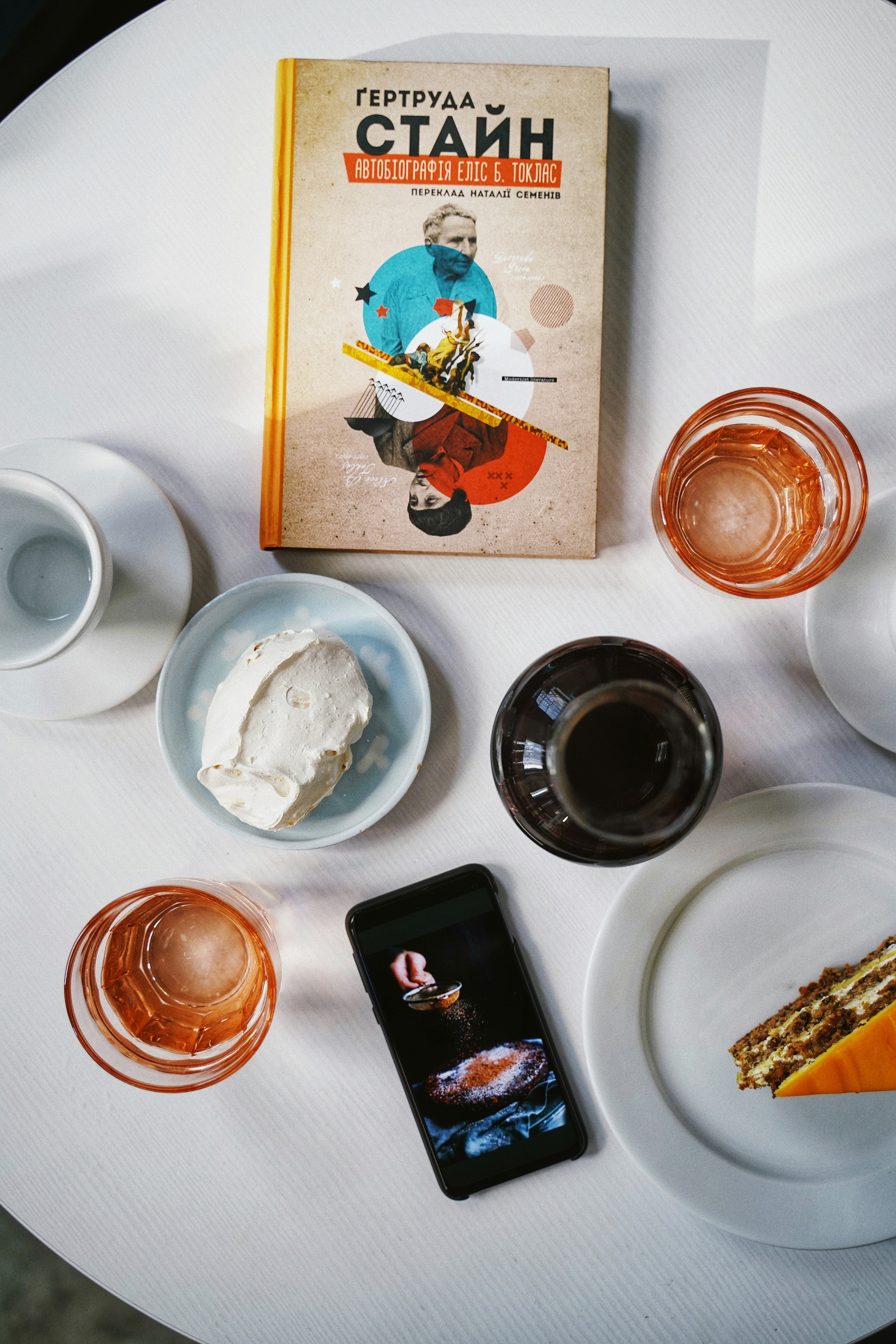 Vintage Book Meets Modern Moment: A Top-Down Still Life