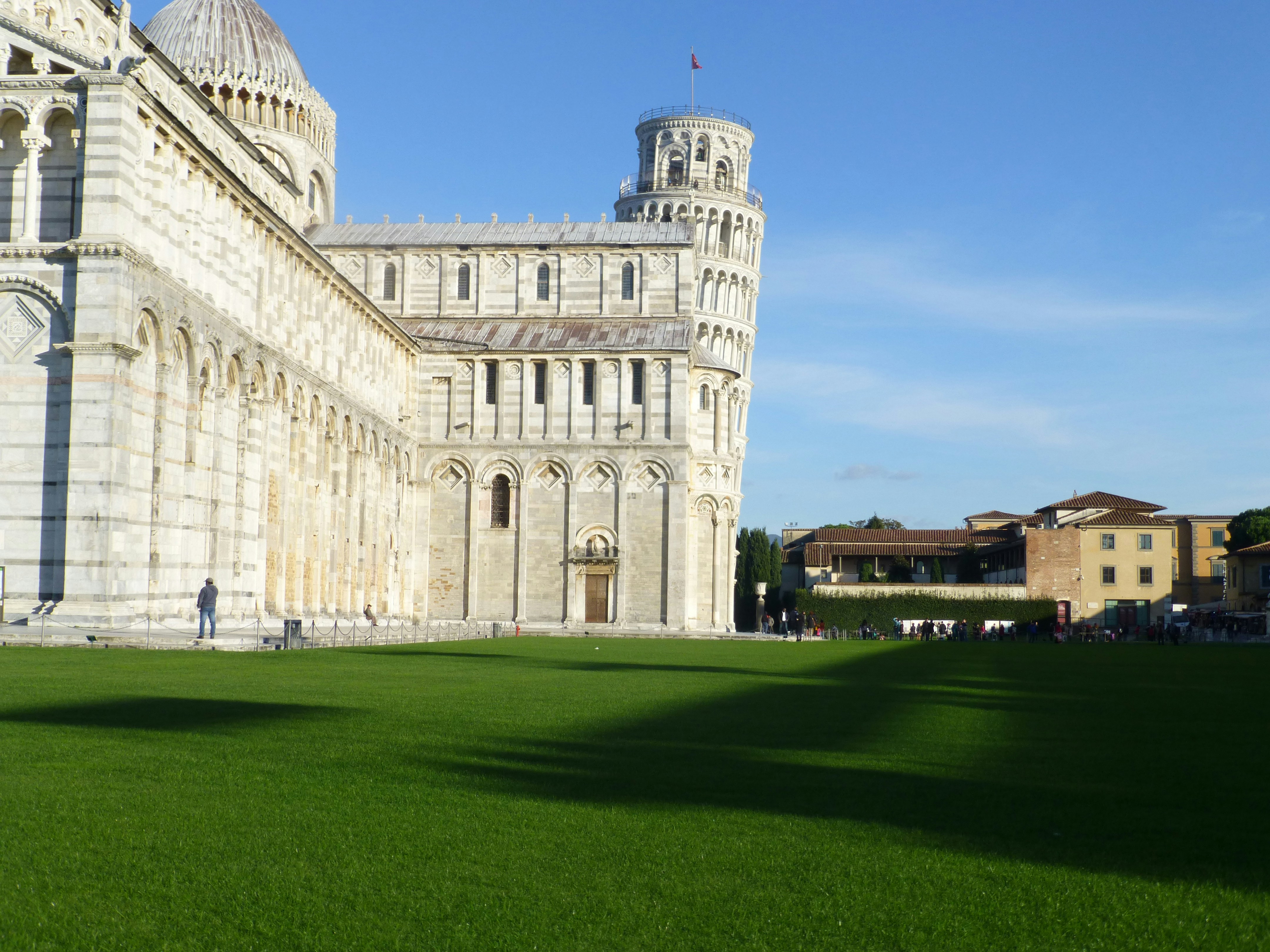 Leaning Tower Portrait over a Golden Lawn