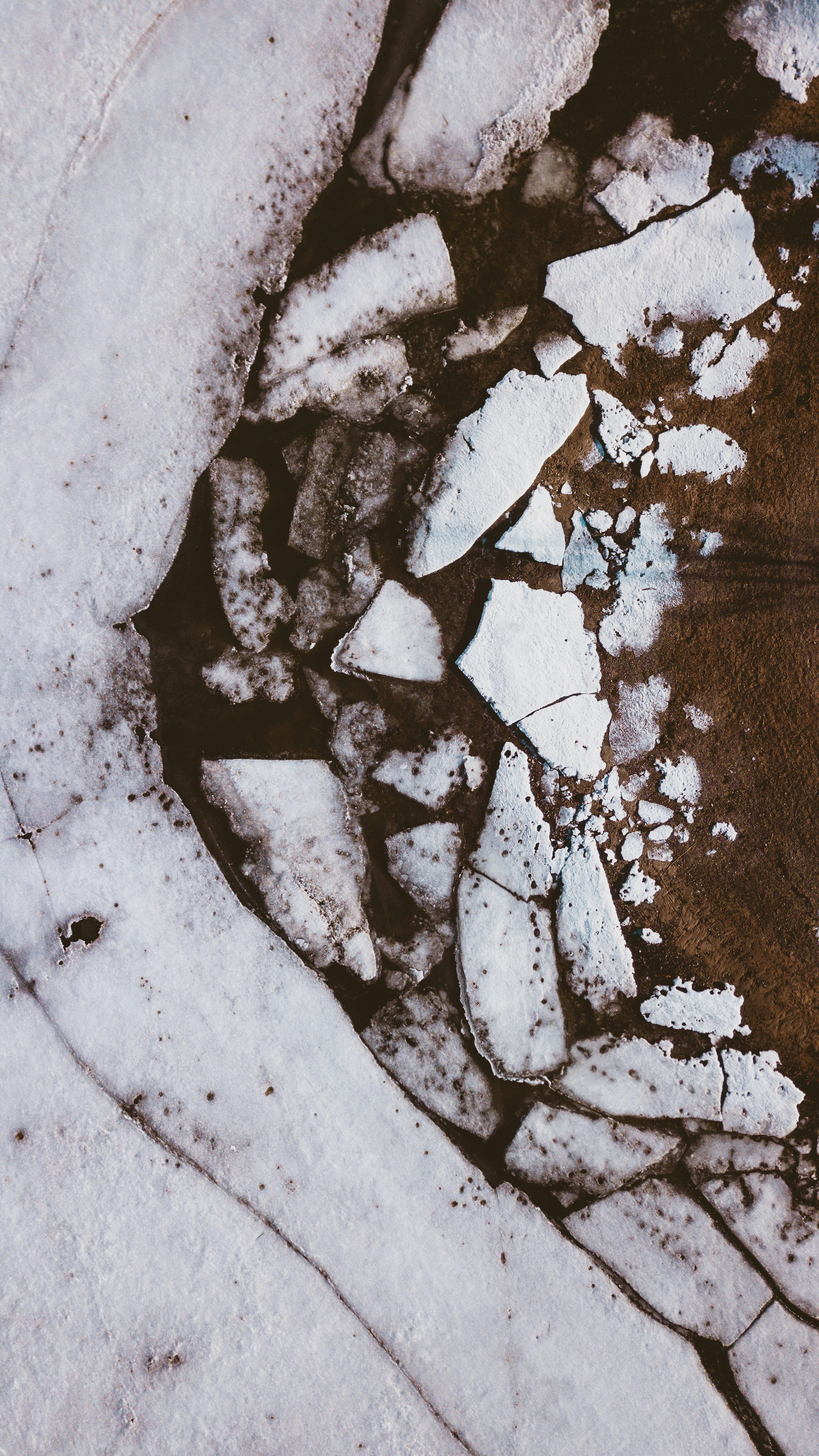 Cracked Circle of Snow and Clay