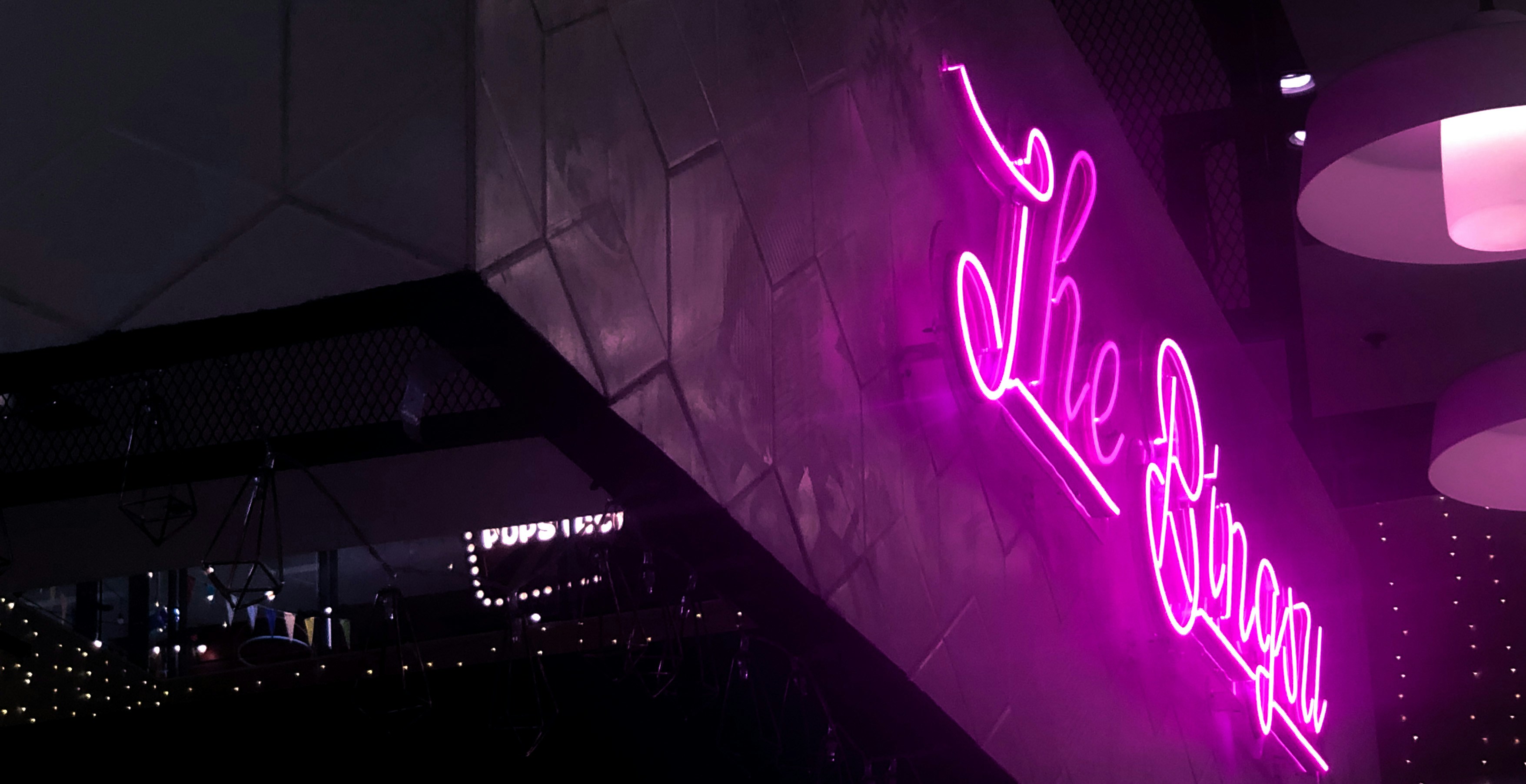 pink neon sign