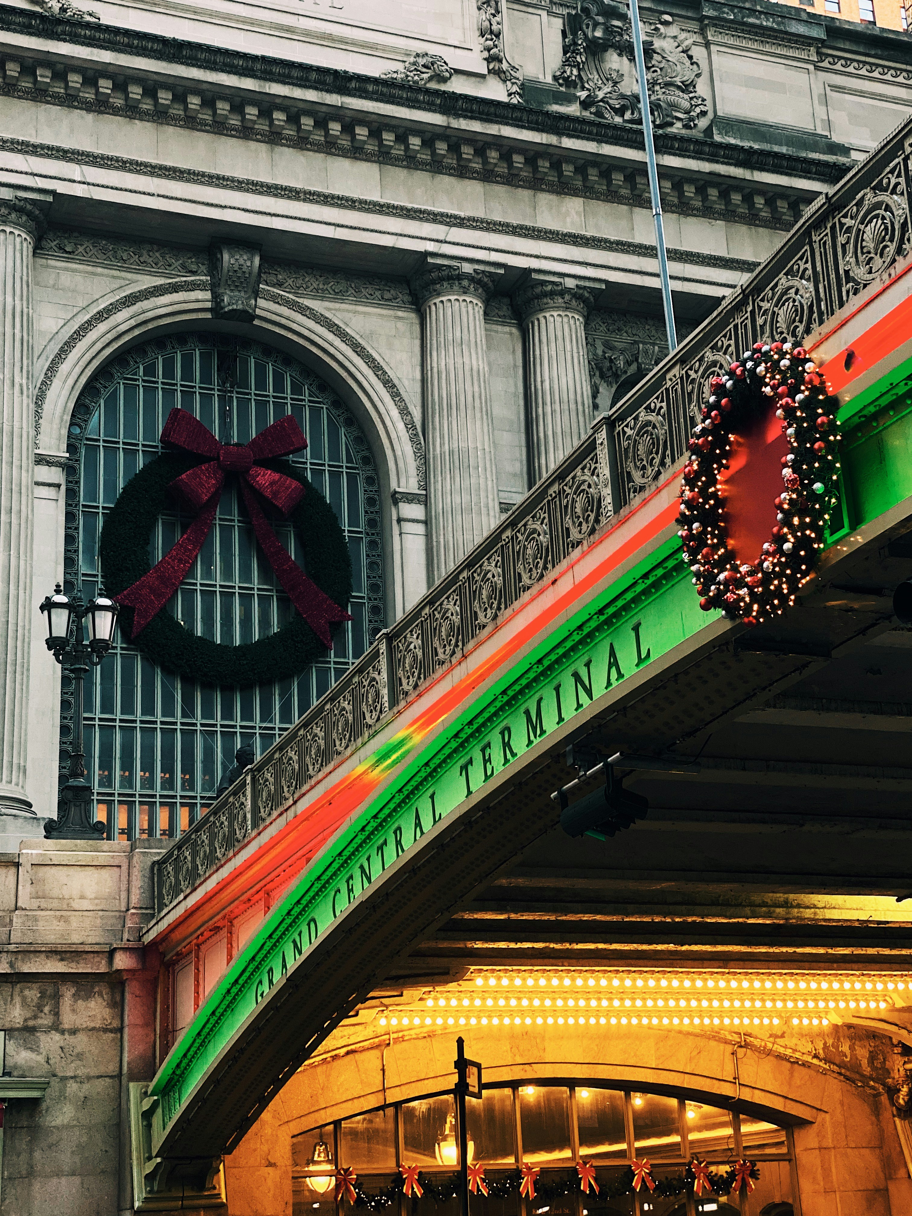 Wreaths and Grand Arch: Holiday Detail at a Historic Station