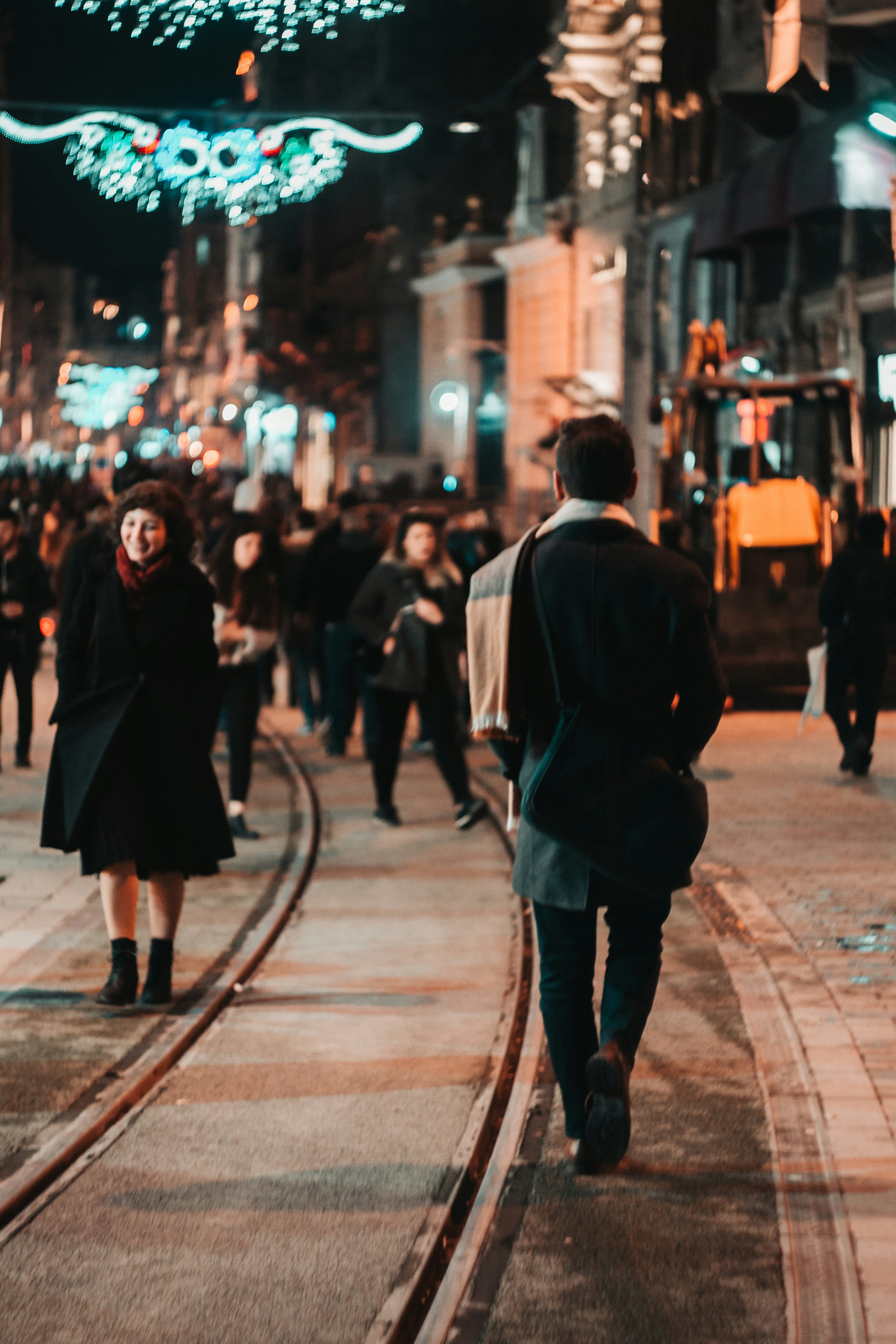 People Walking At Night