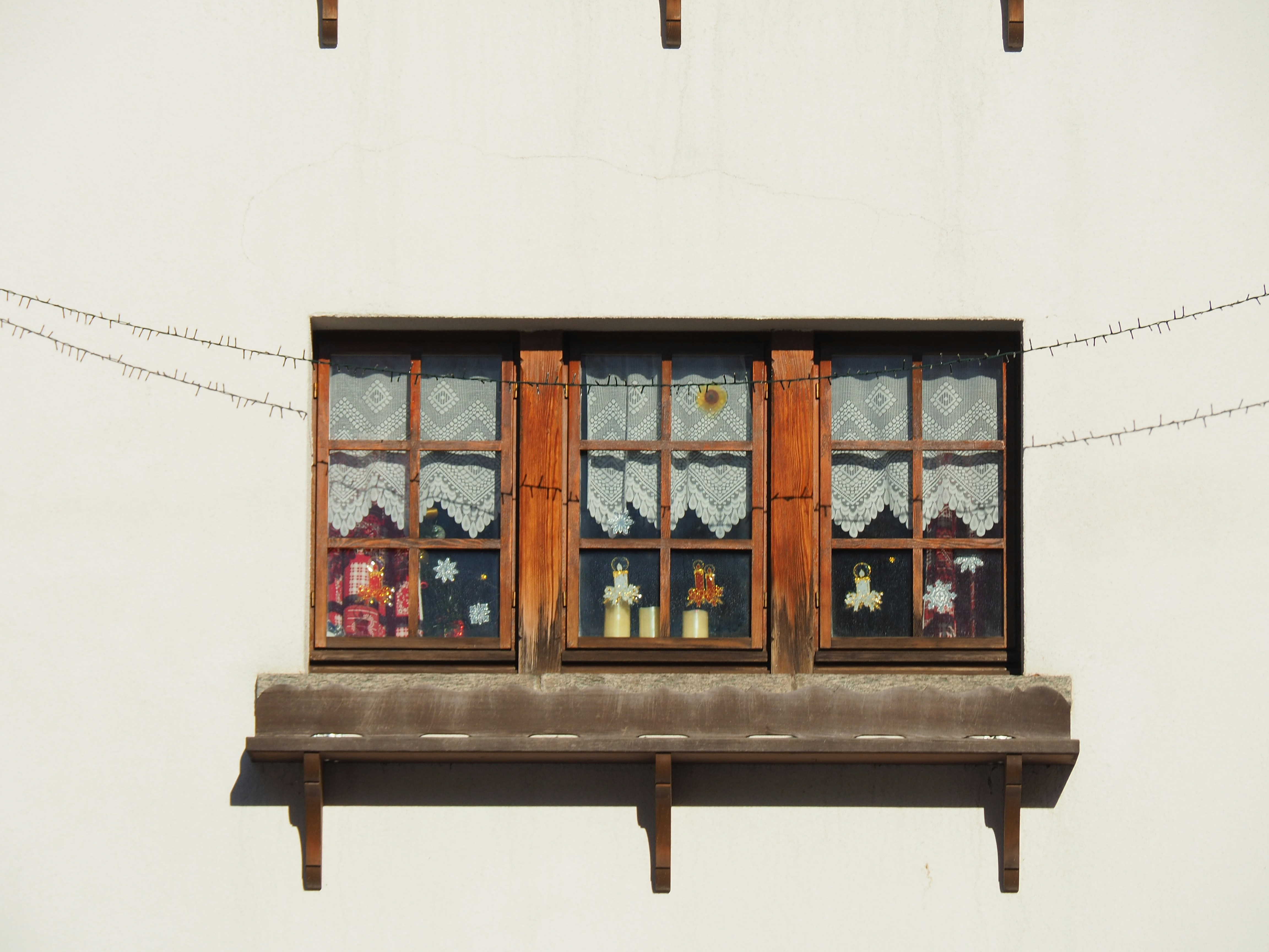 brown wooden window