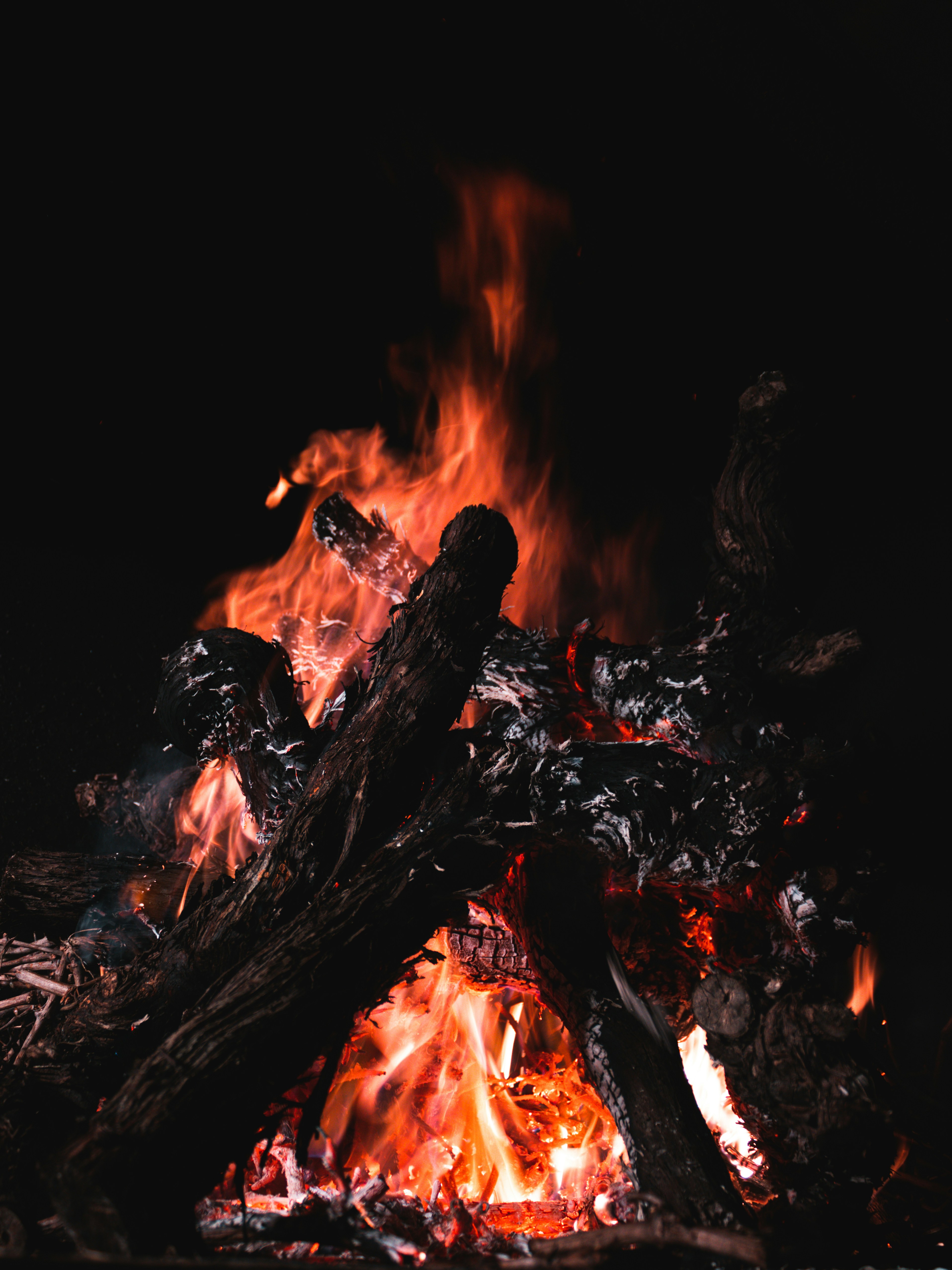 Glowing Cadence: A Campfire's Quiet Dance in the Dark