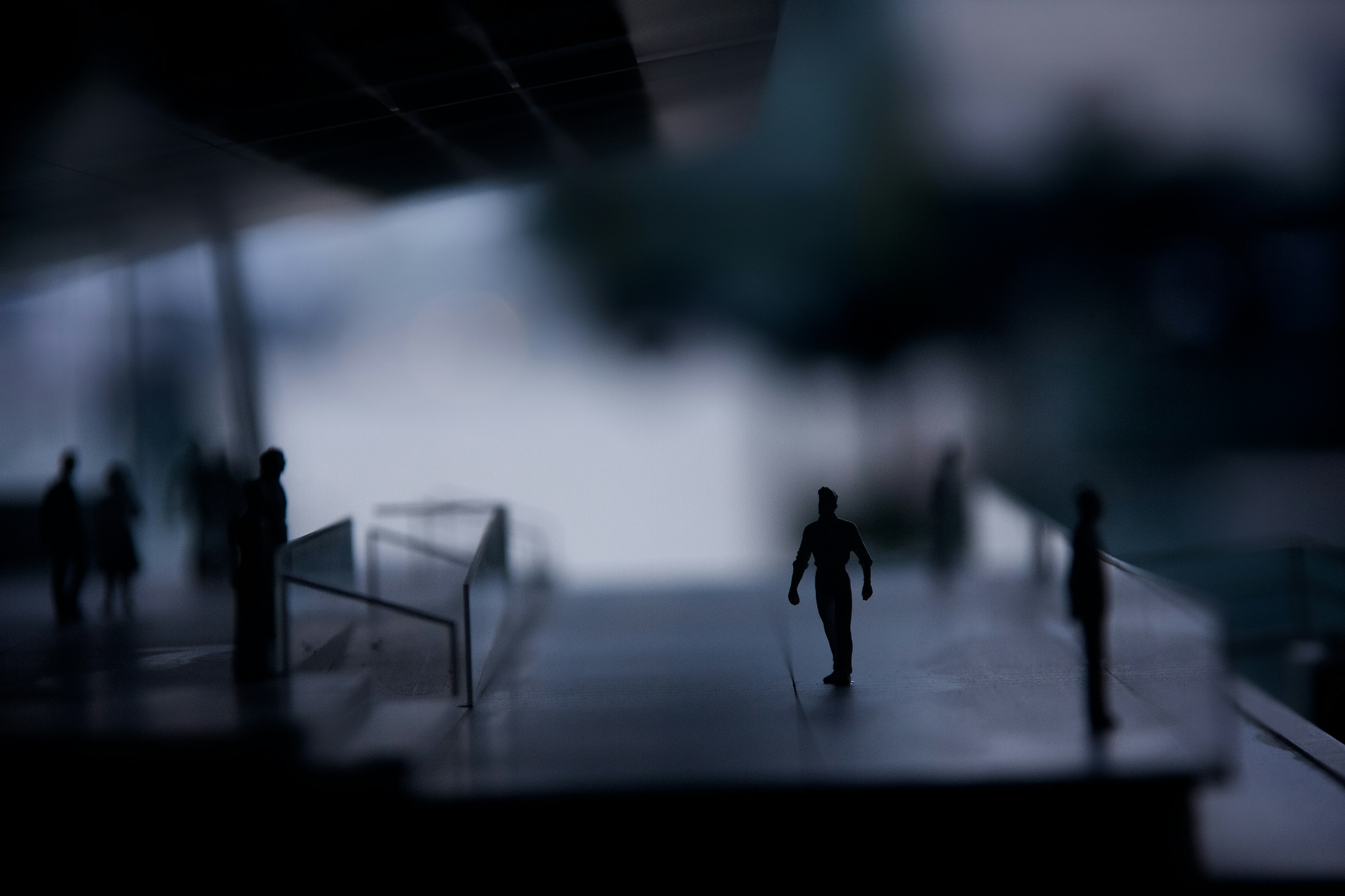 Silhouettes in Motion: A Minimal Corridor of Figures
