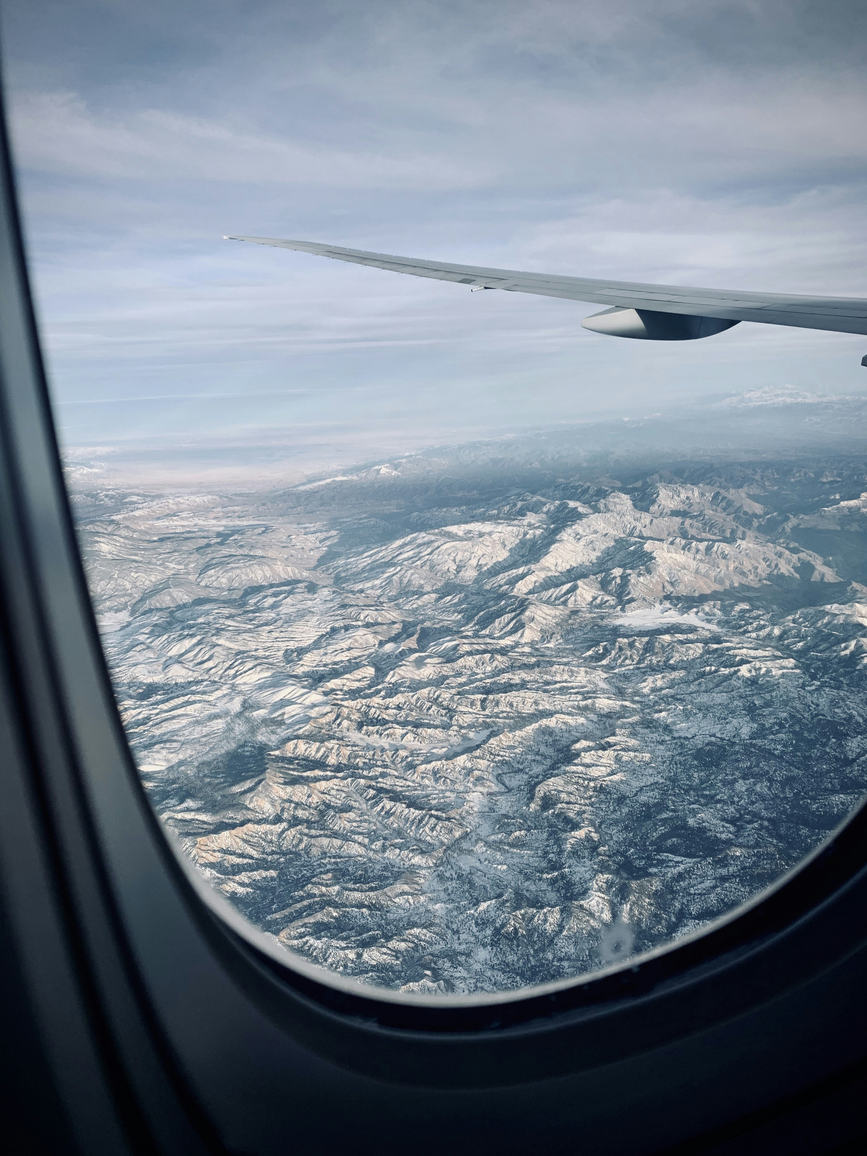 Aerial photography of mountain view under white and blue sky photo ...