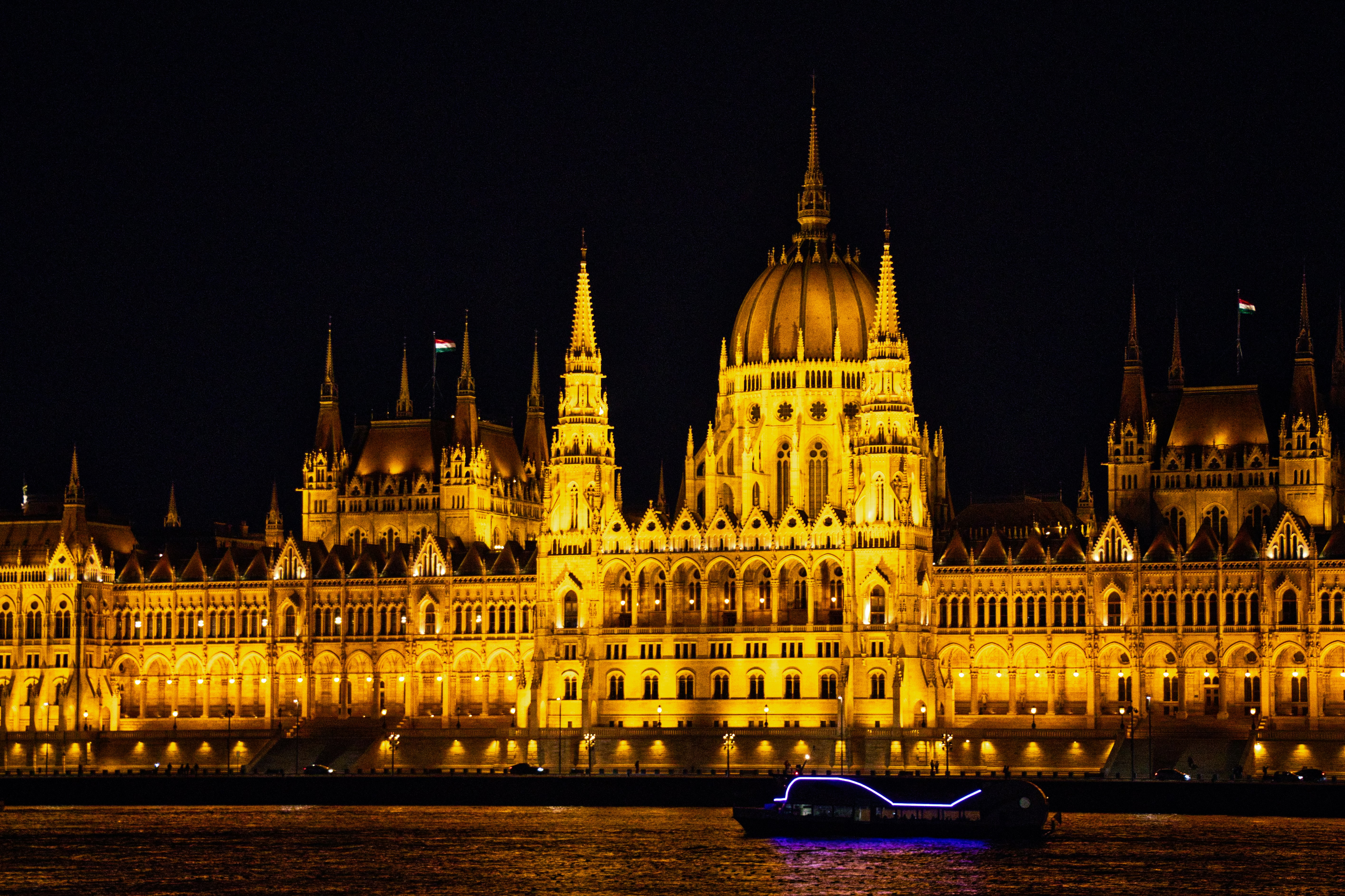 Golden Gothic: Nighttime Parliament on the Danube