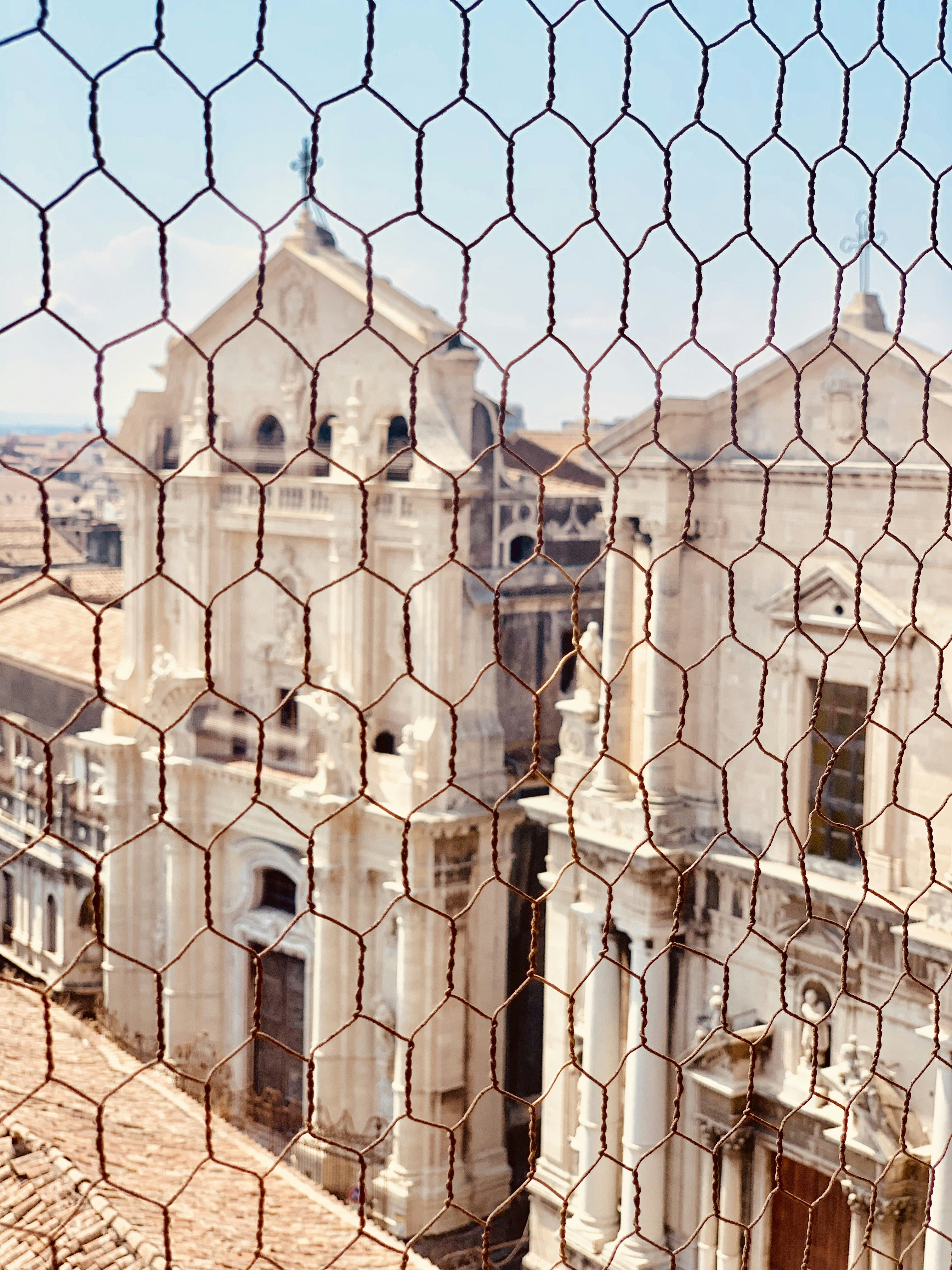 White concrete cathedral throw wrought iron fence photo – Free Building ...