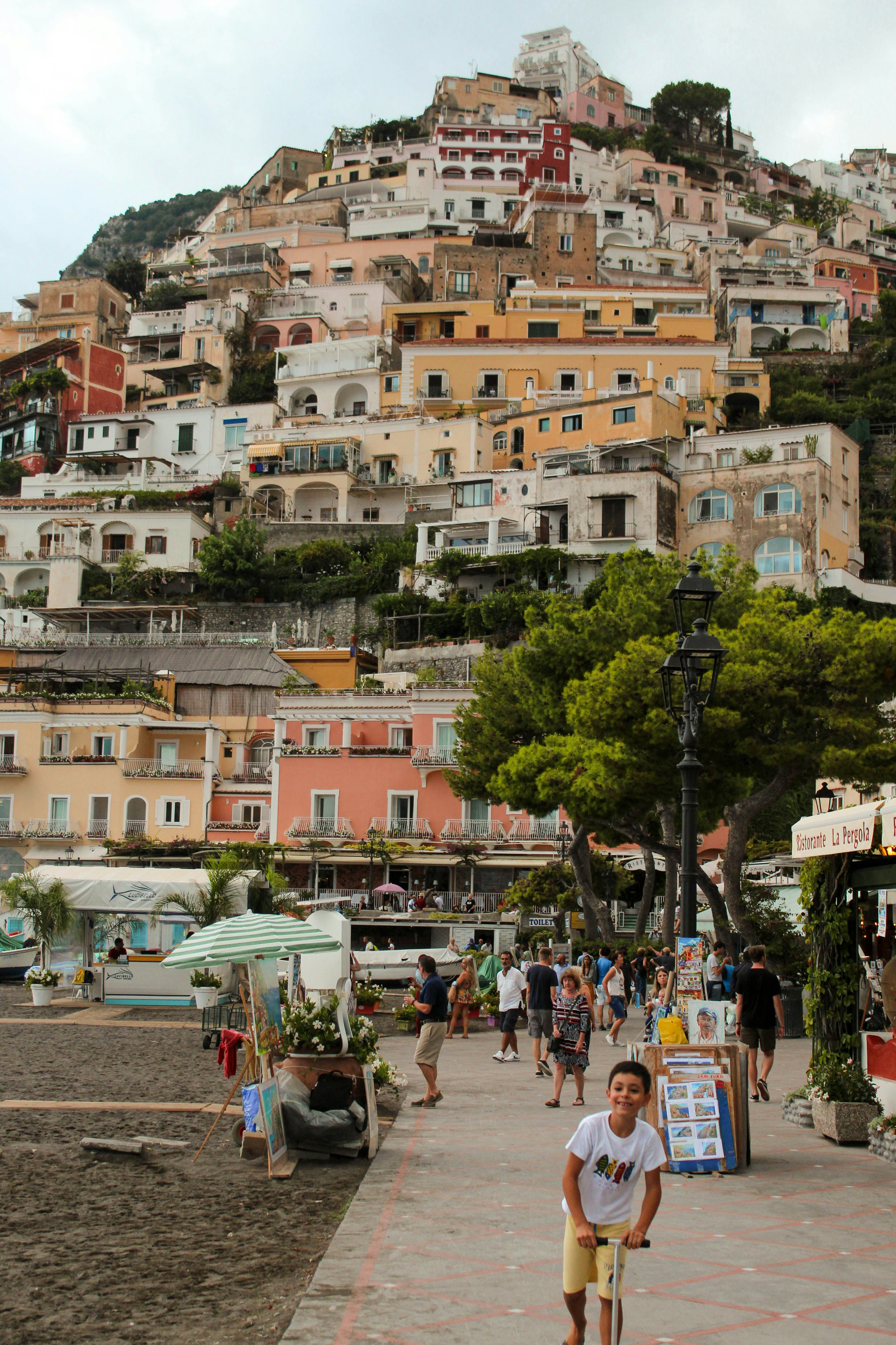 assorted-color houses on mountain