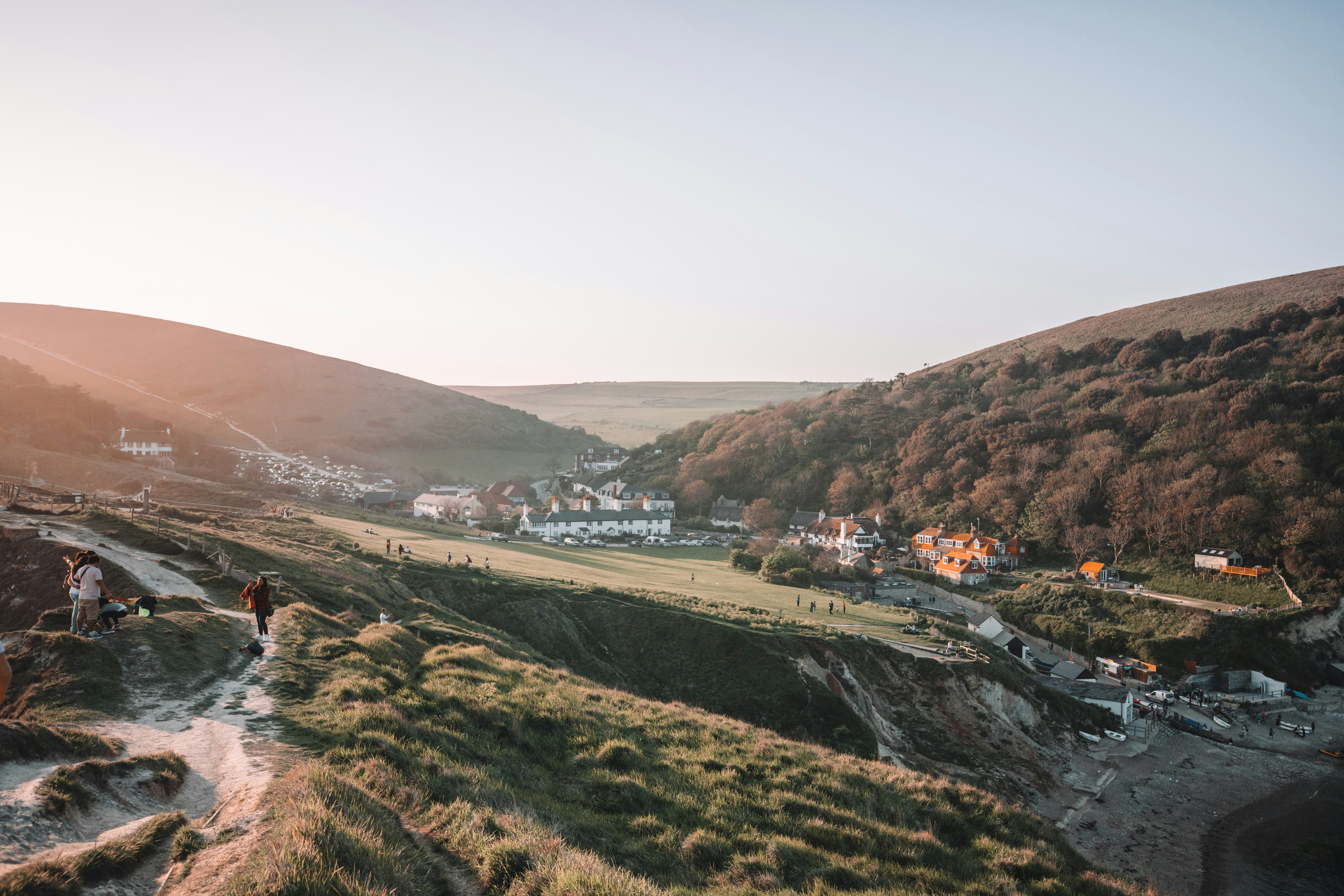 Dusk Over the Terraced Coast Village
