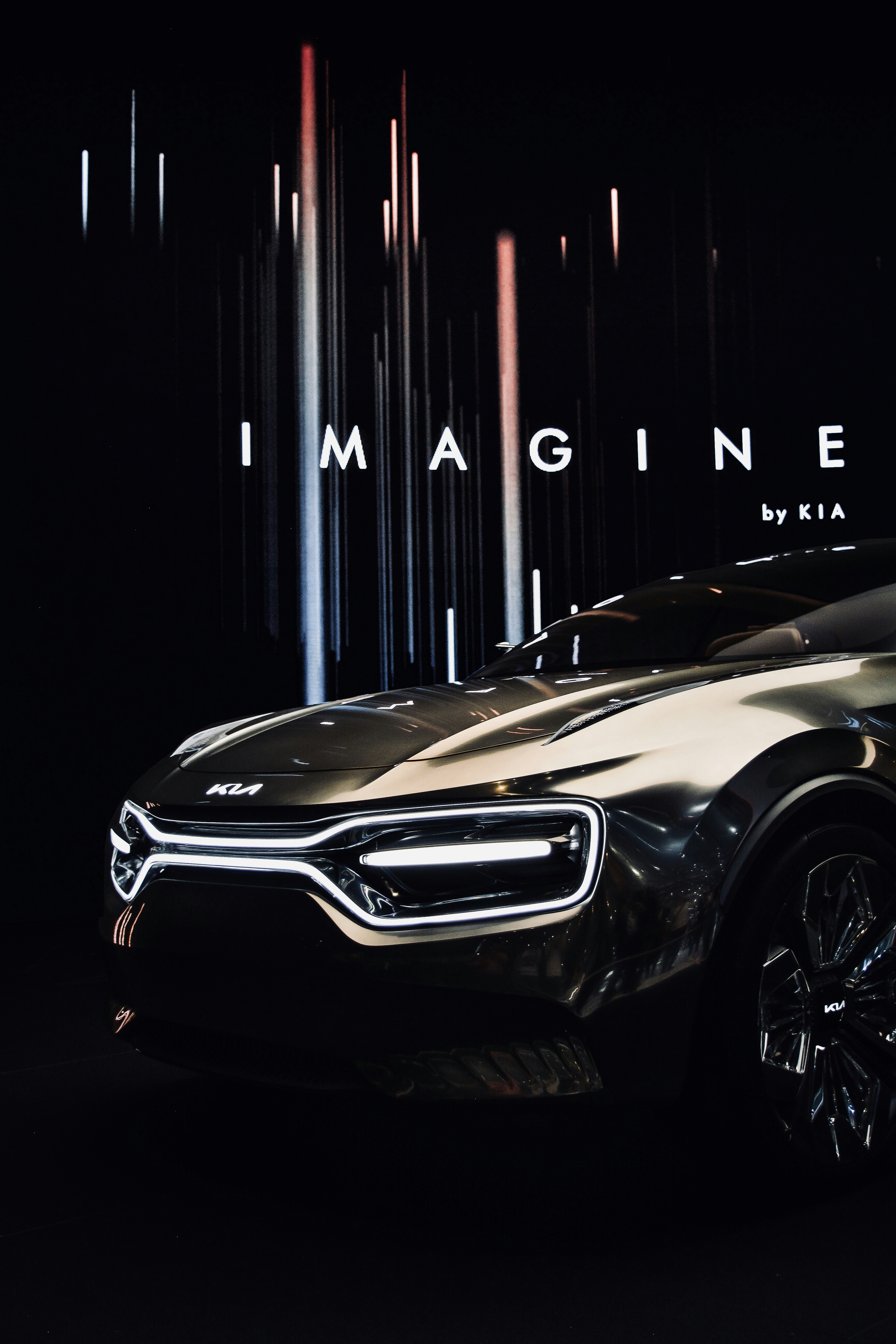 Neon-lit Kia Imagine Concept: The Front-Quarter Glare