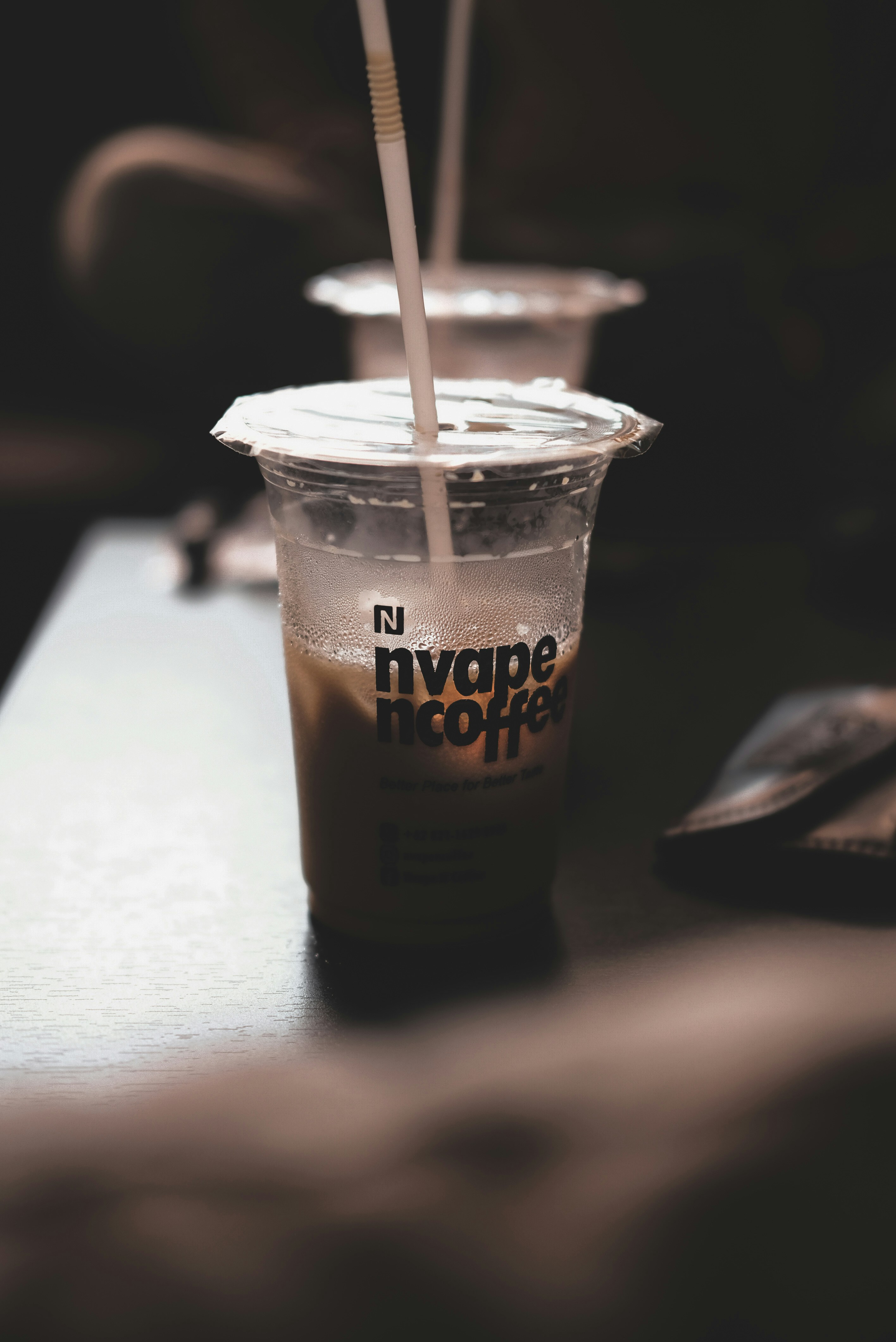 Soft Focus, Strong Presence: Iced Coffee in a Quiet Café