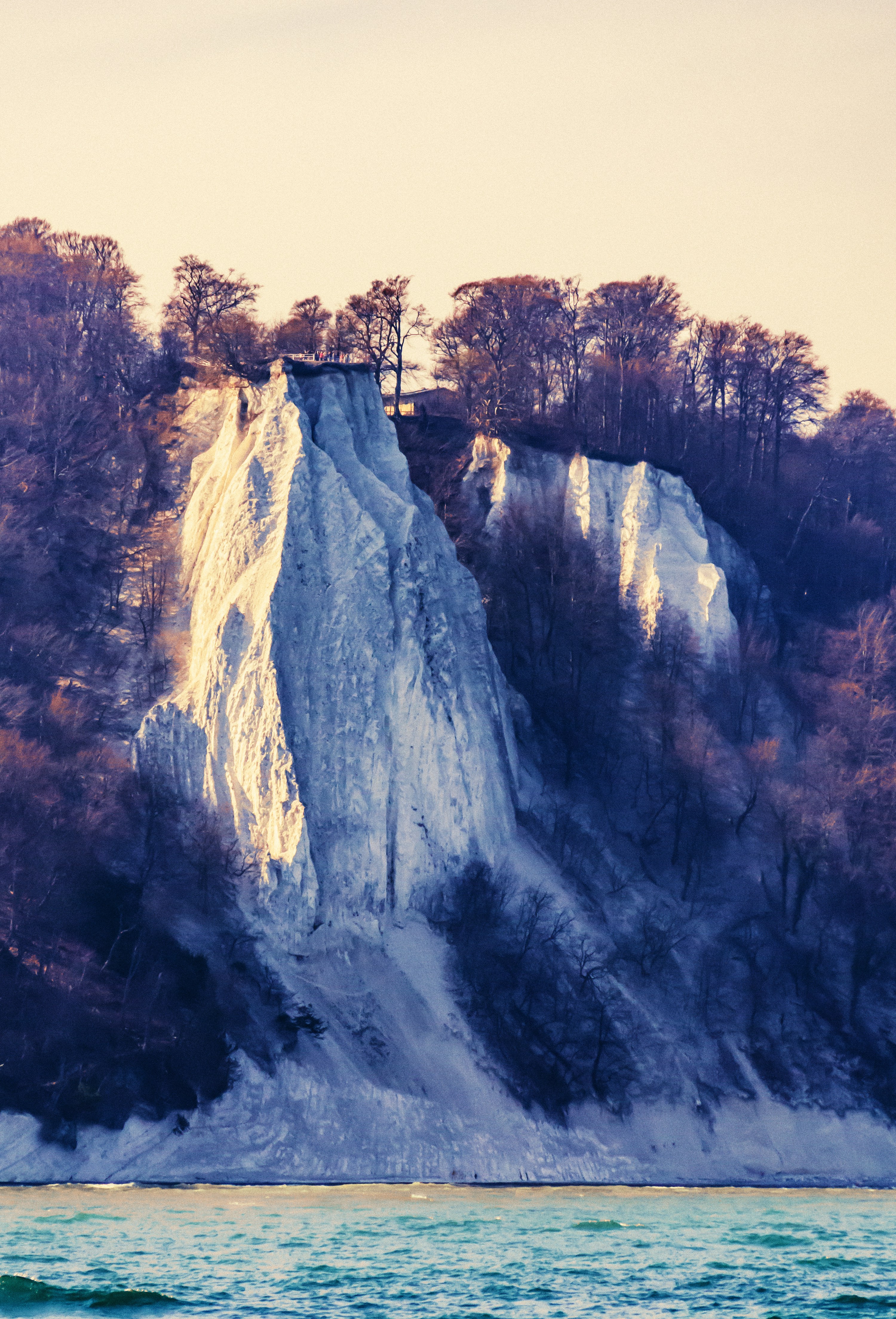 Icy Cliff at Sunset Harbor
