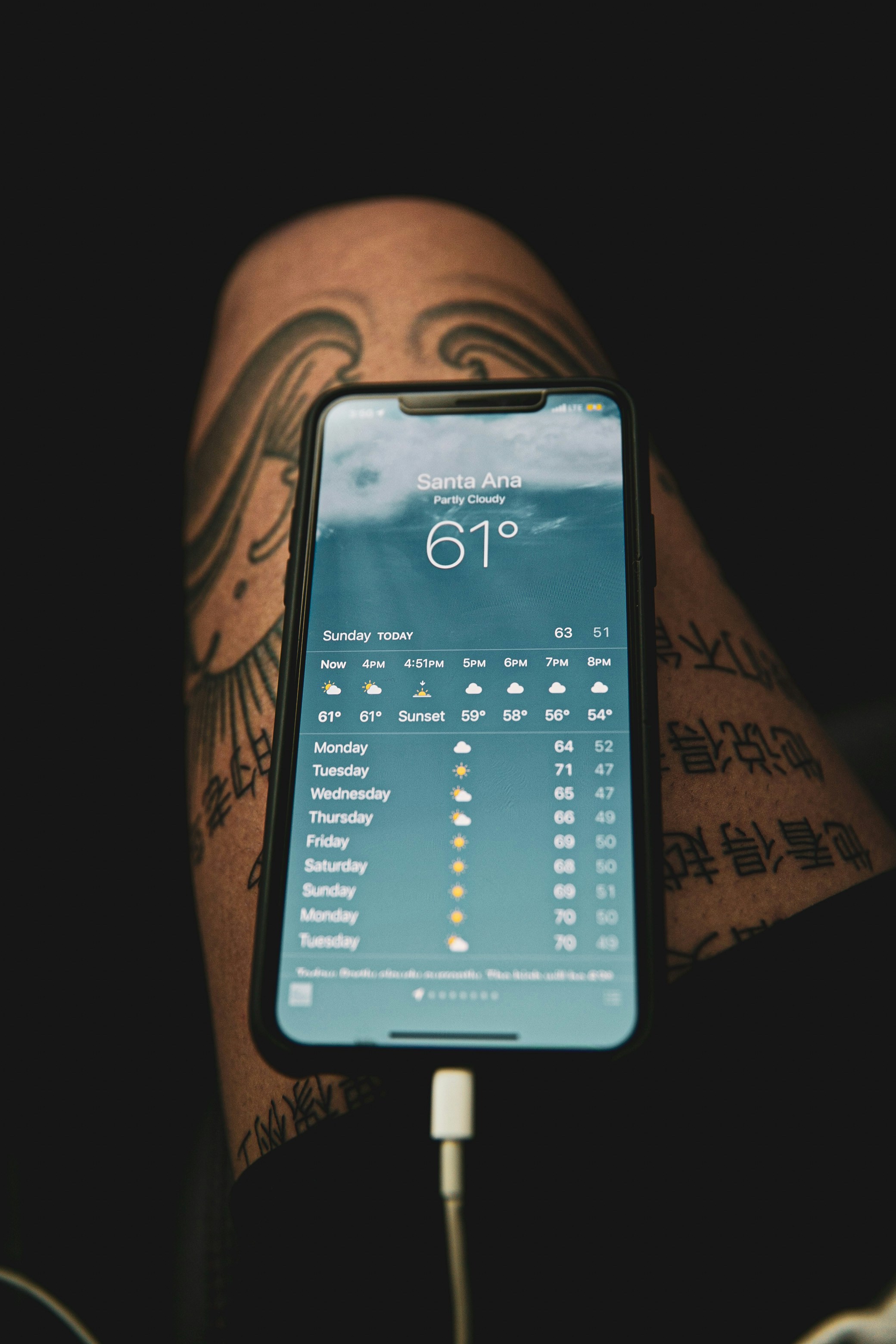black smartphone on person's lap