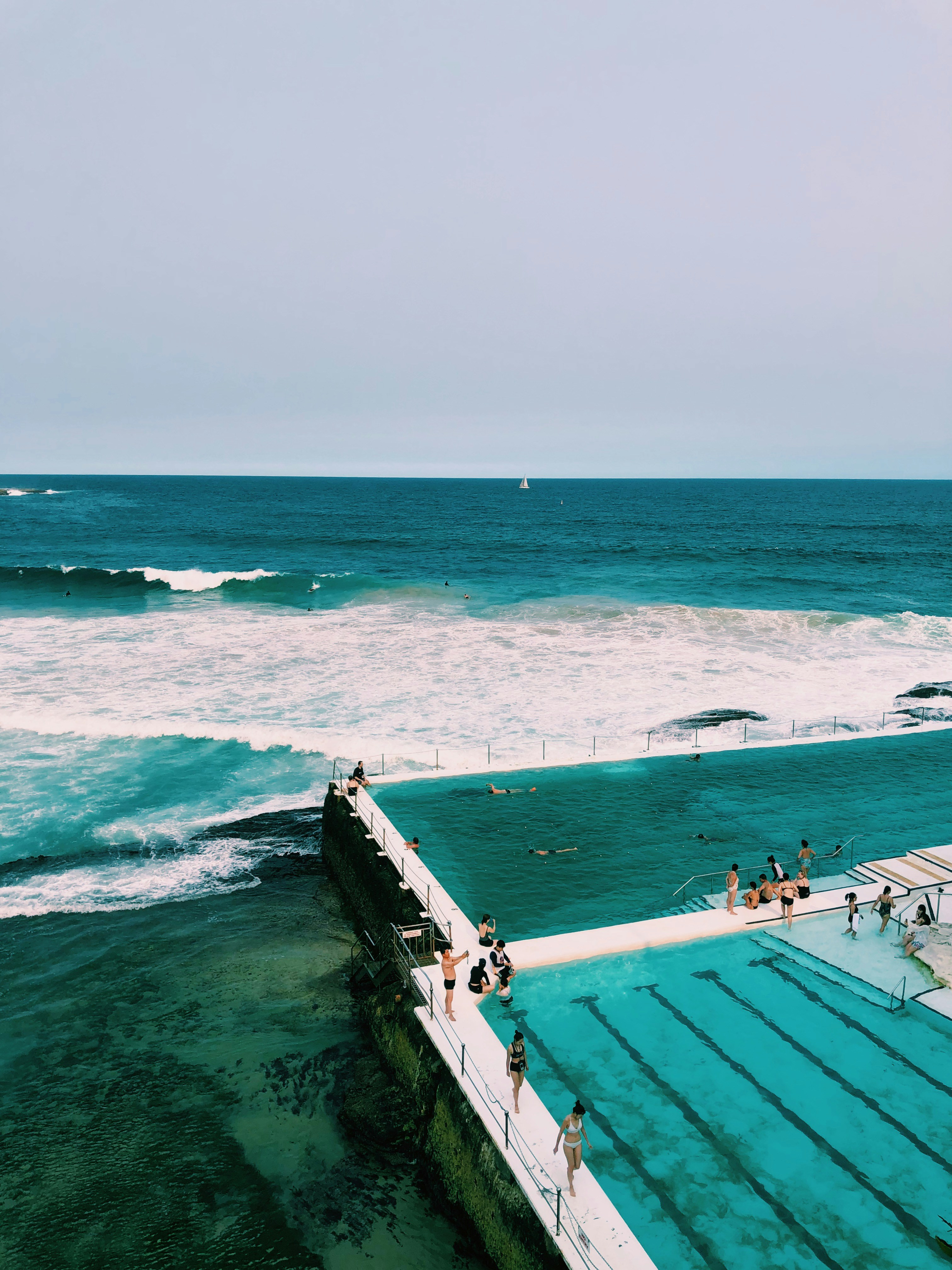 Sunlit Plunge: Aerial Terrace Over Turquoise Seas