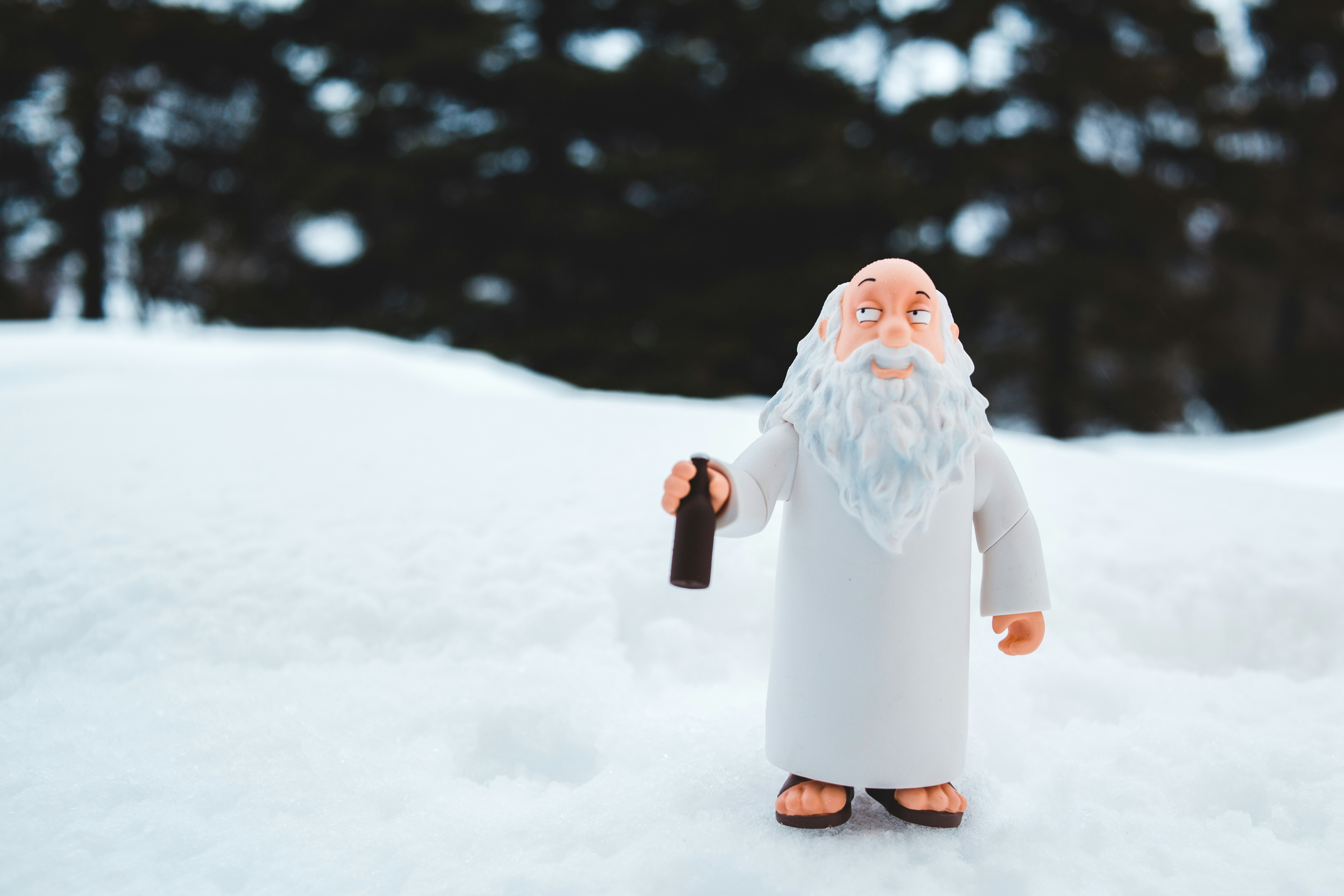 Snowbound Gnome: A Tiny White-Wizard Stands Firm
