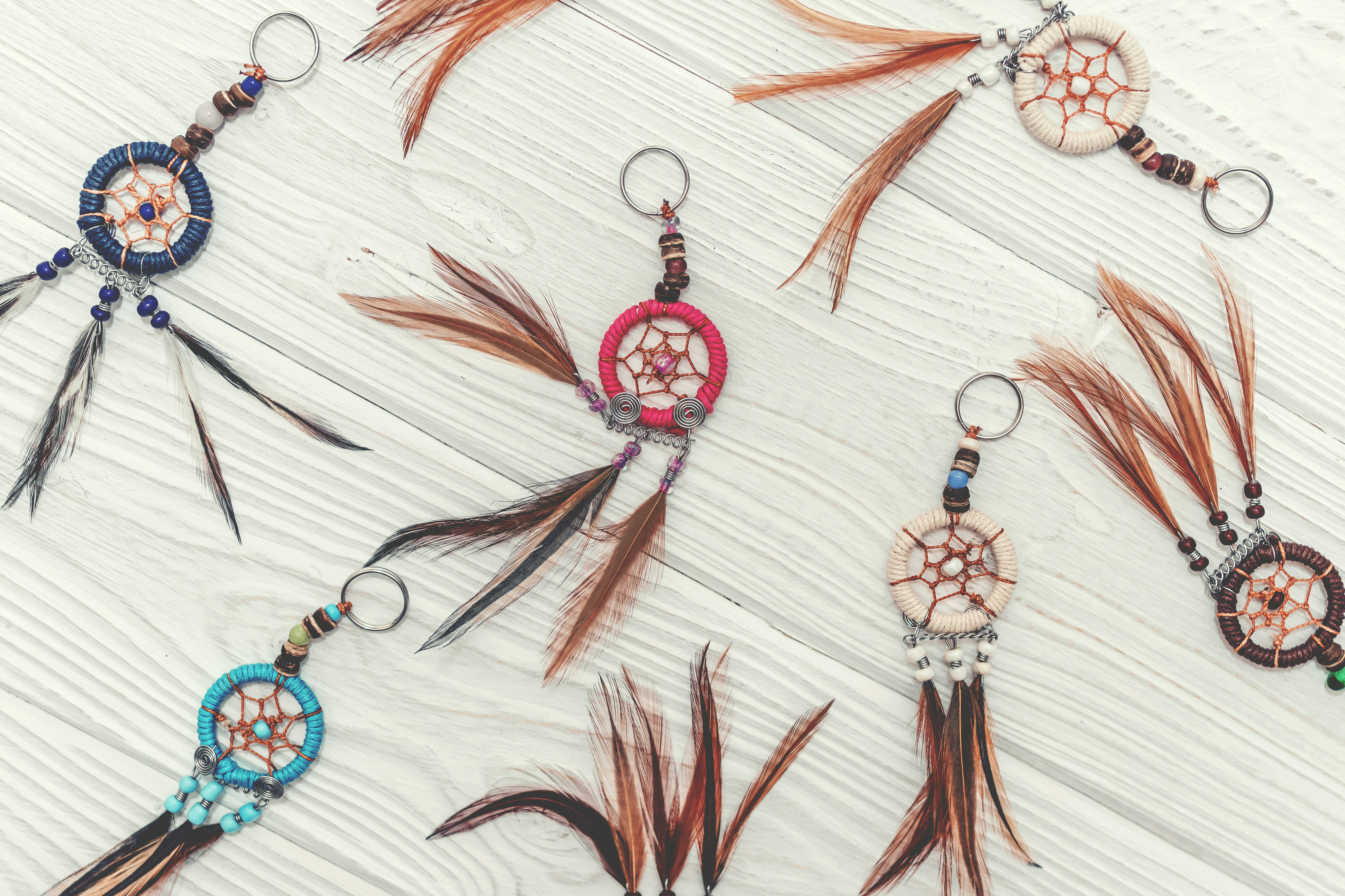 Feathers and Dreamcatchers on Weathered Planks