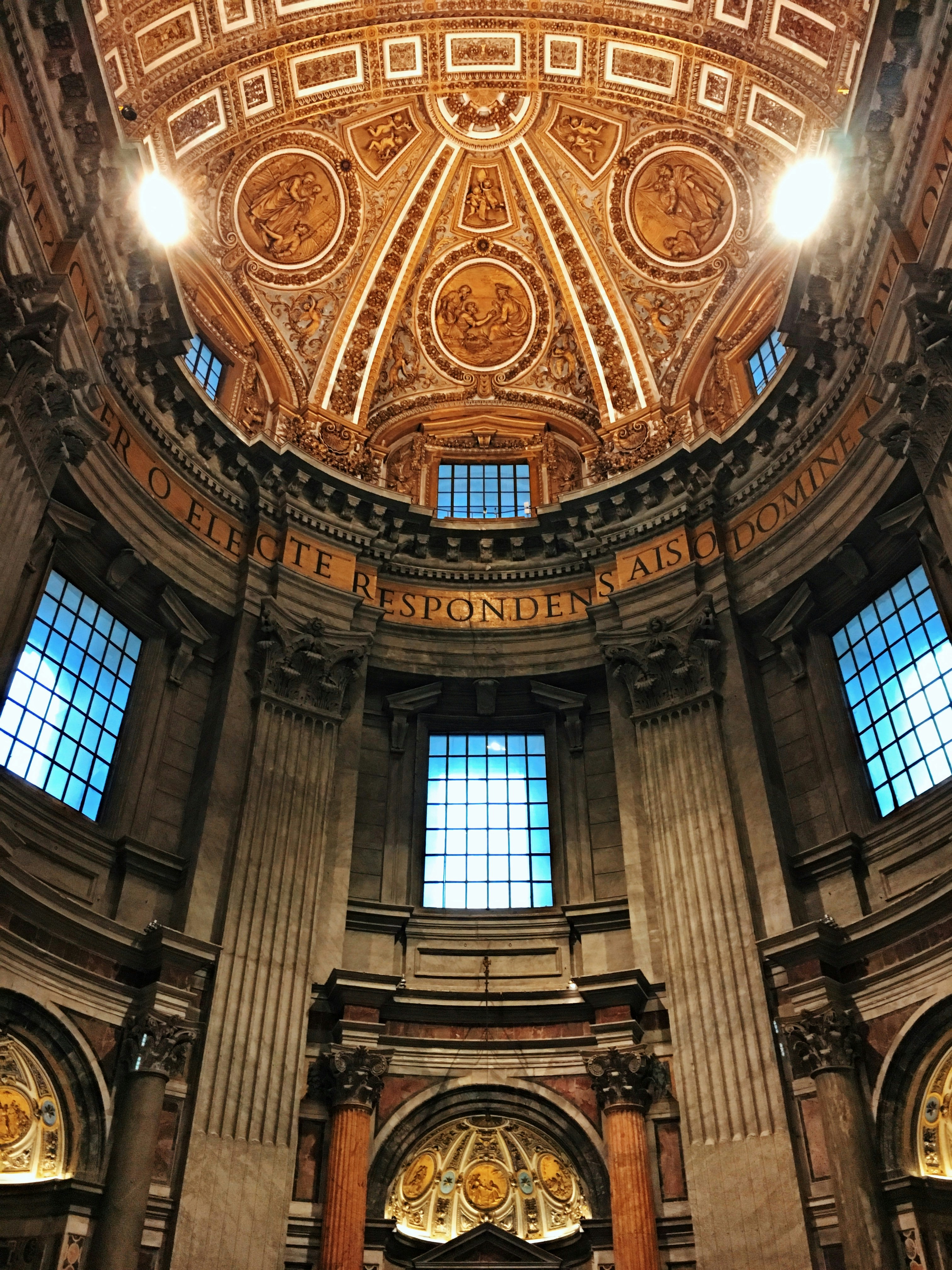 Gilded Vault, Blue Windows: Interior of a Baroque Cathedral