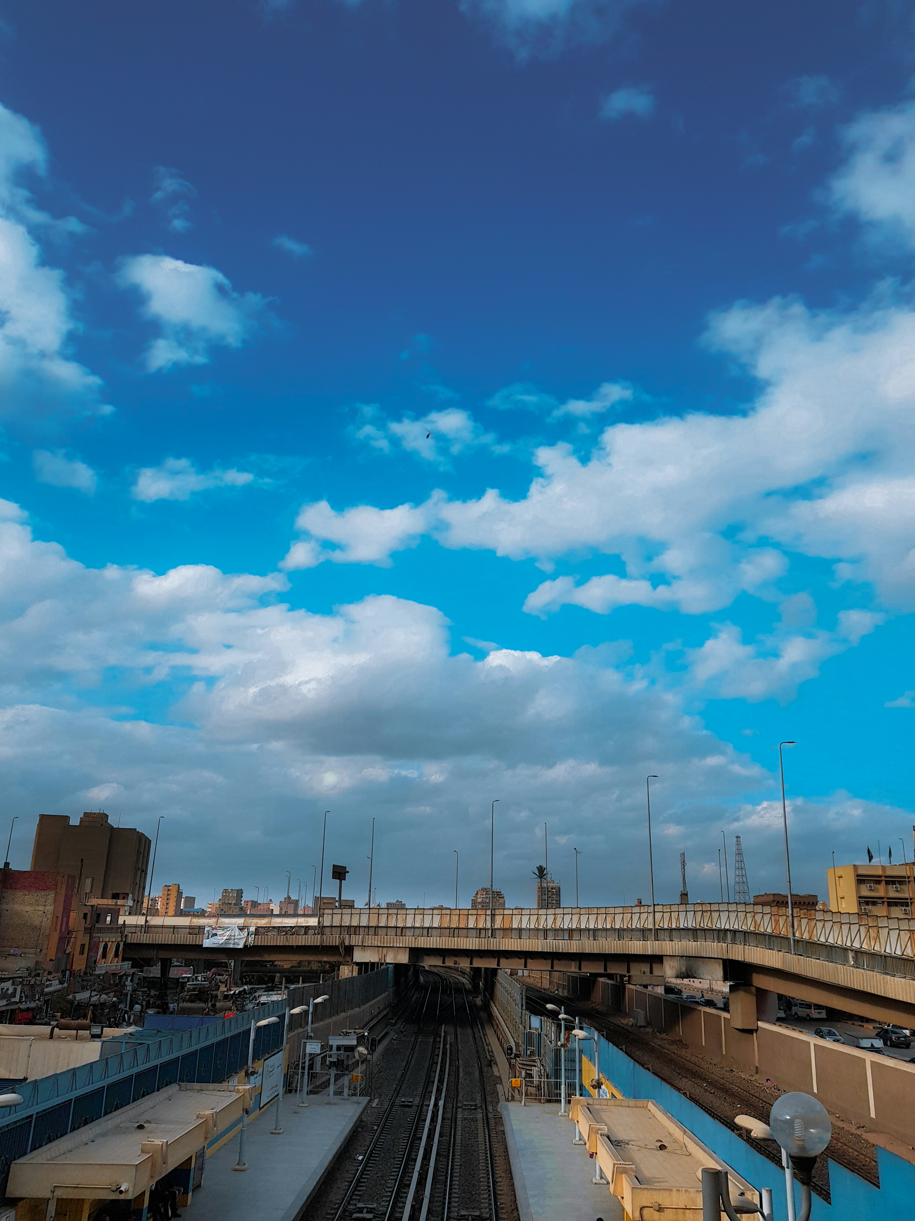 Cairo's metro and the sky with beautiful clouds