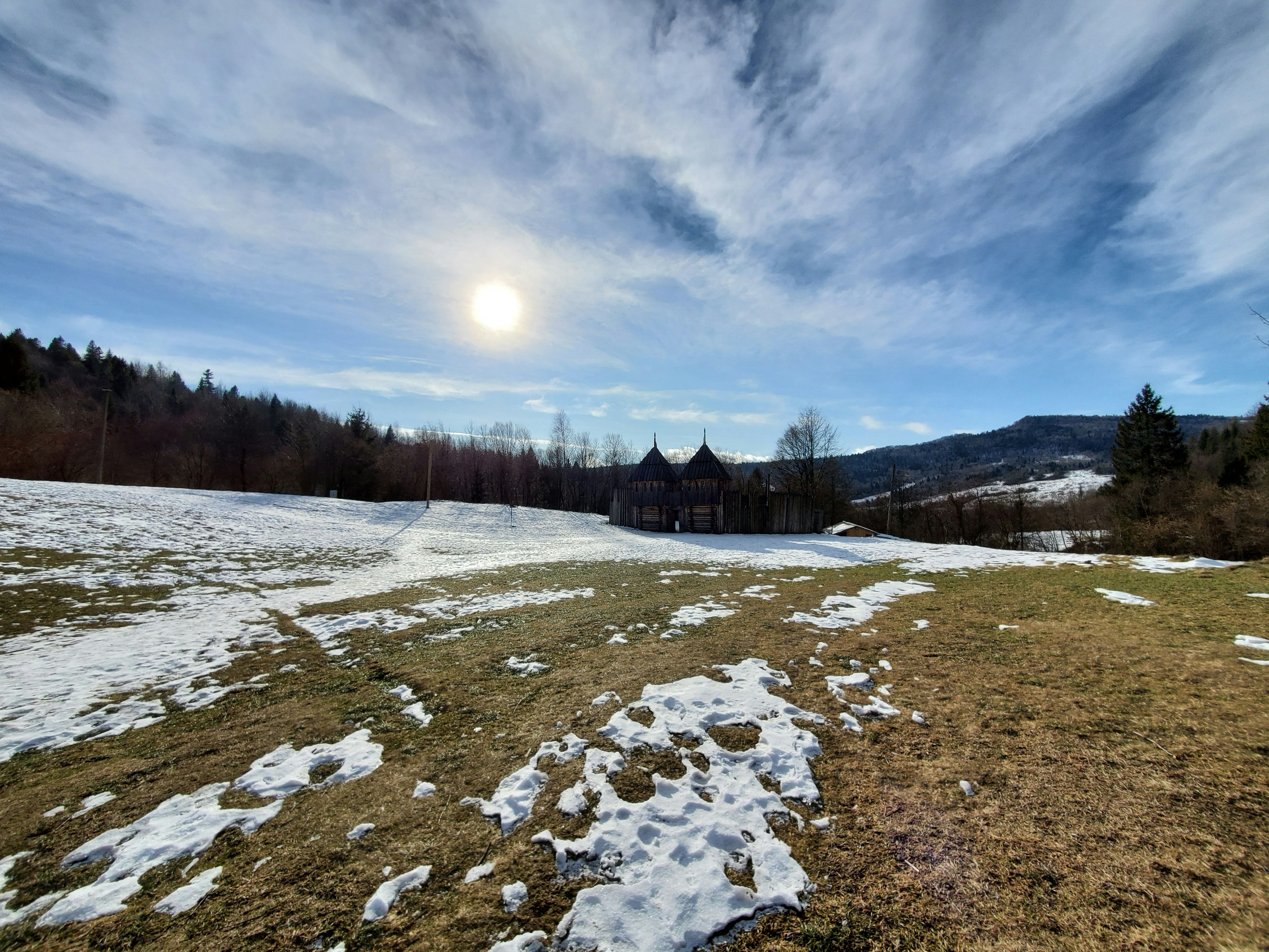 Snow covered field under cloudy sky during daytime photo – Free Snow ...