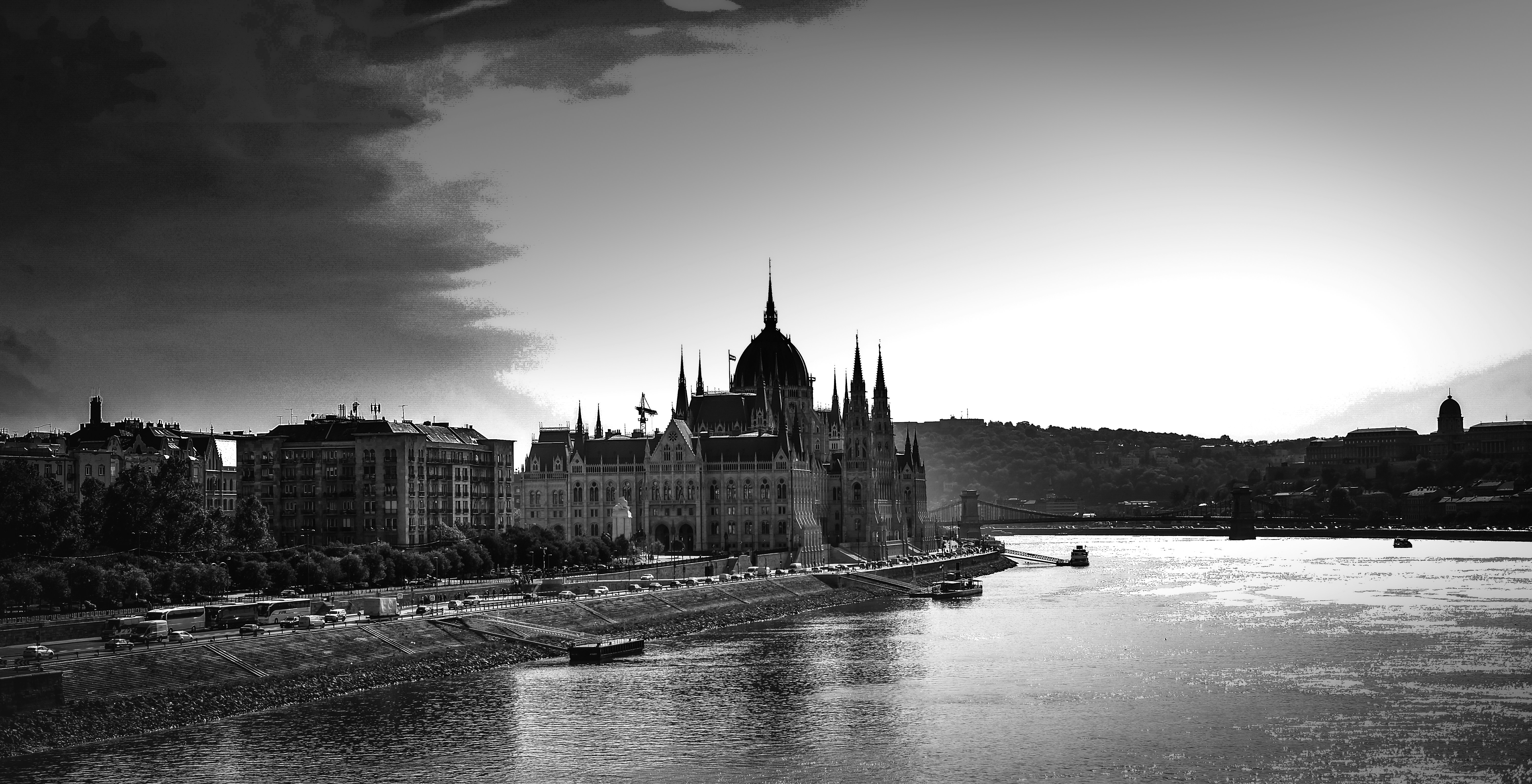 Silhouette of Architectural Majesty by the RiverLiam Arning