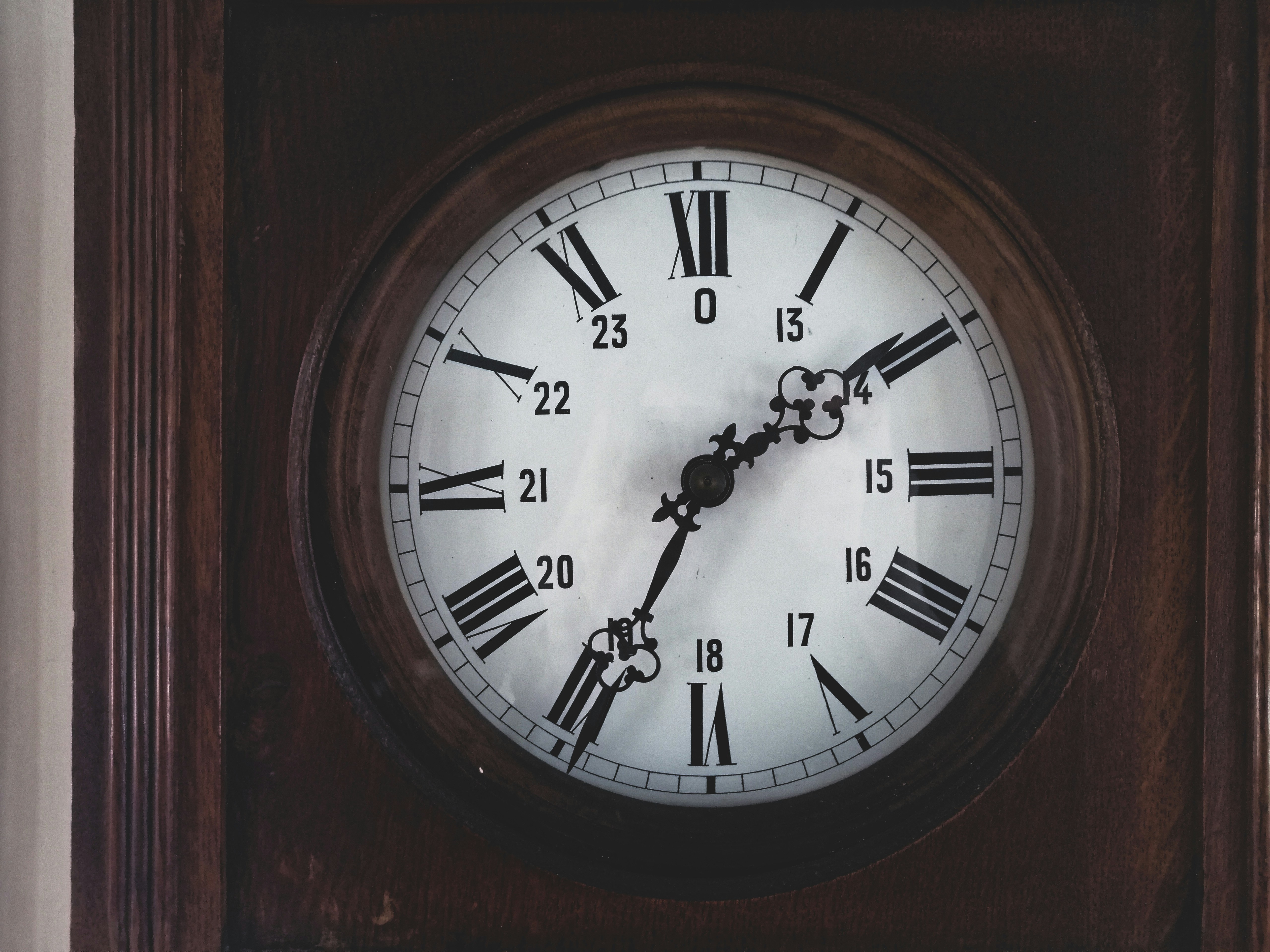 Brown wooden framed analog clock at 10 10 photo – Free Grey Image on ...